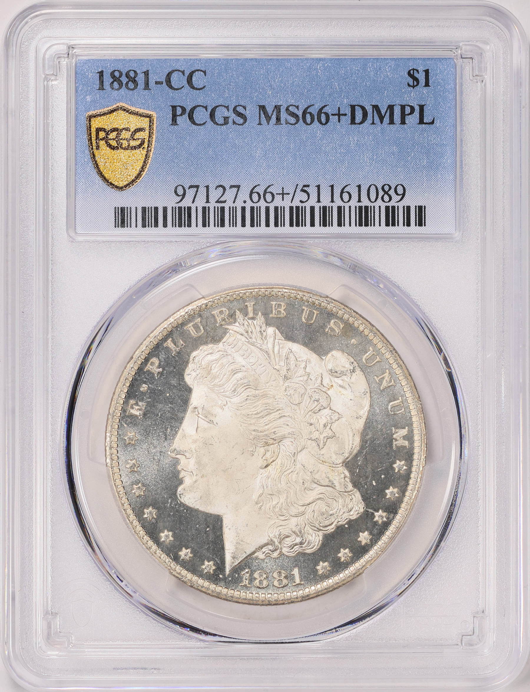 1881-CC Morgan Silver Dollar PCGS MS-66+ DMPL (Item 1744699) | GreatCollections Coin Auctions