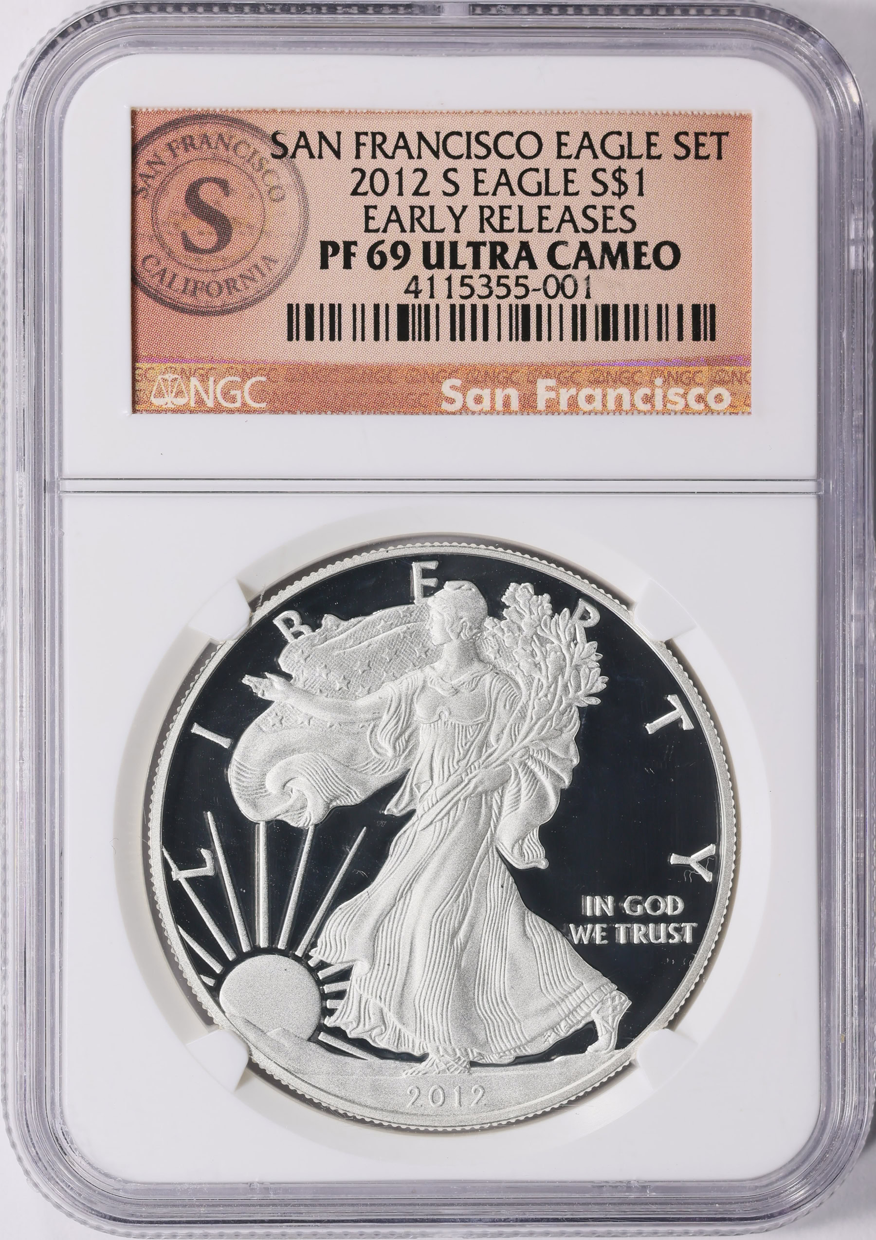 2012-S $1 Silver Eagle SF Mint Early Releases NGC Proof-69 UC (Item ...