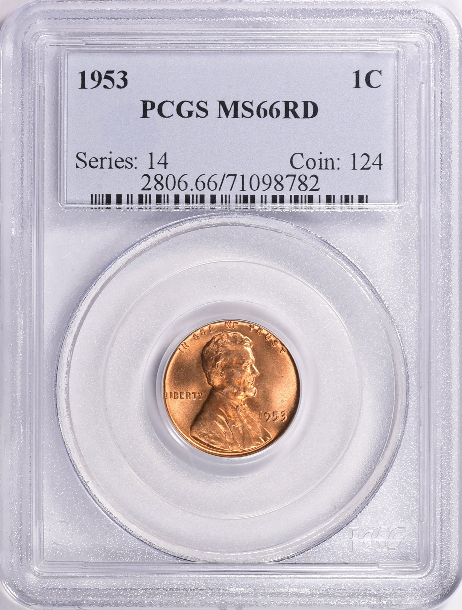 1953 Lincoln Cent PCGS MS-66 RD (Item 1744723) | GreatCollections Coin Auctions