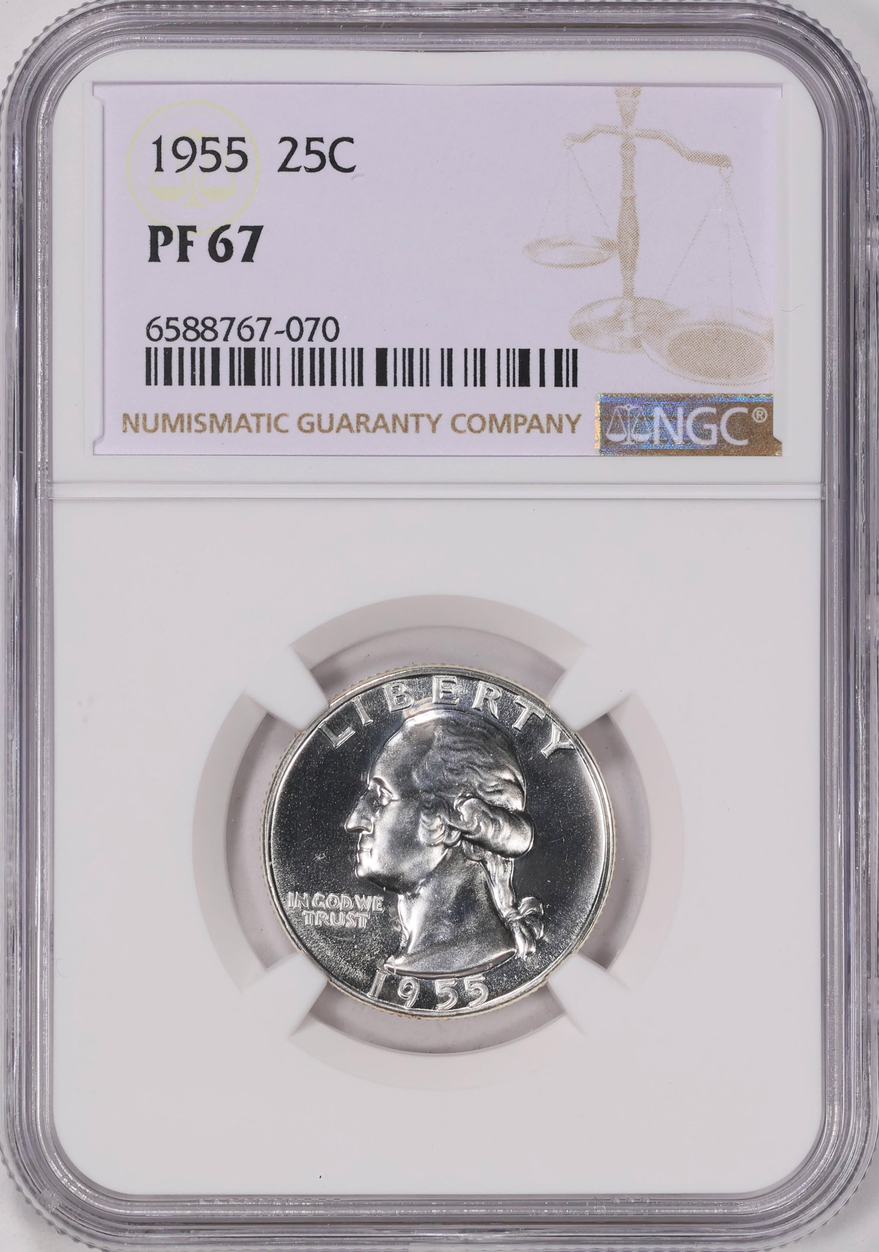 1955 Washington Quarter NGC Proof-67 (Item 1744746) | GreatCollections Coin Auctions