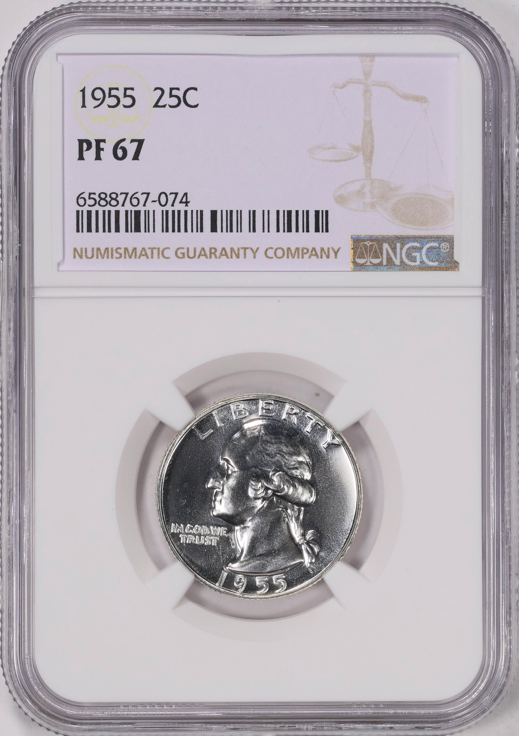 1955 Washington Quarter NGC Proof-67 (Item 1744750) | GreatCollections Coin Auctions