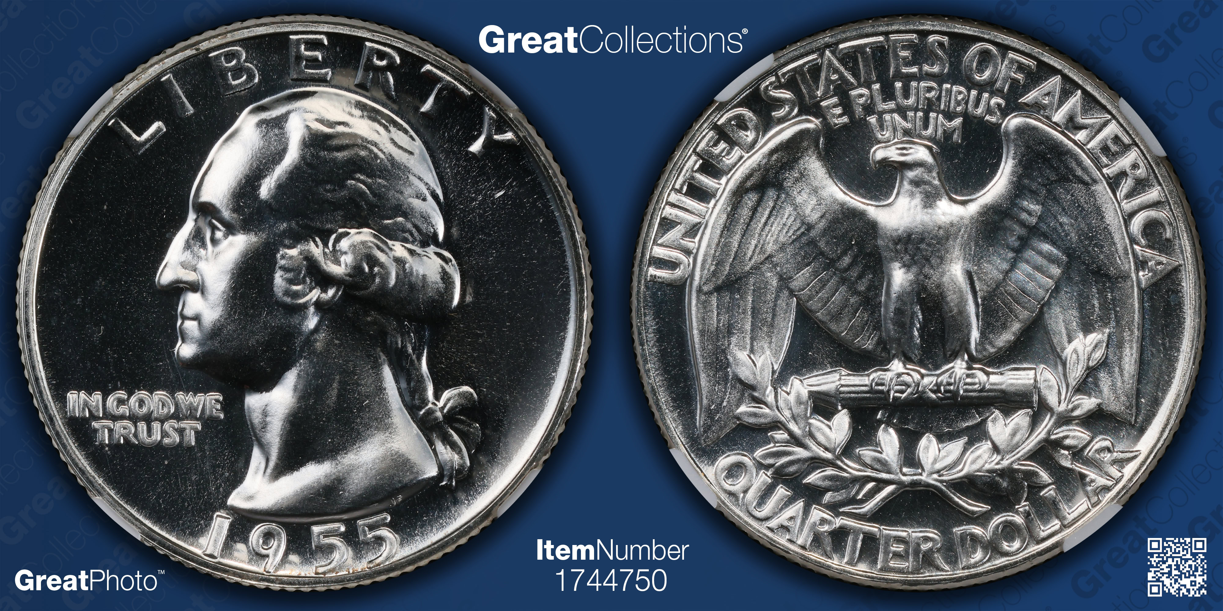 1955 Washington Quarter NGC Proof-67 (Item 1744750) | GreatCollections ...