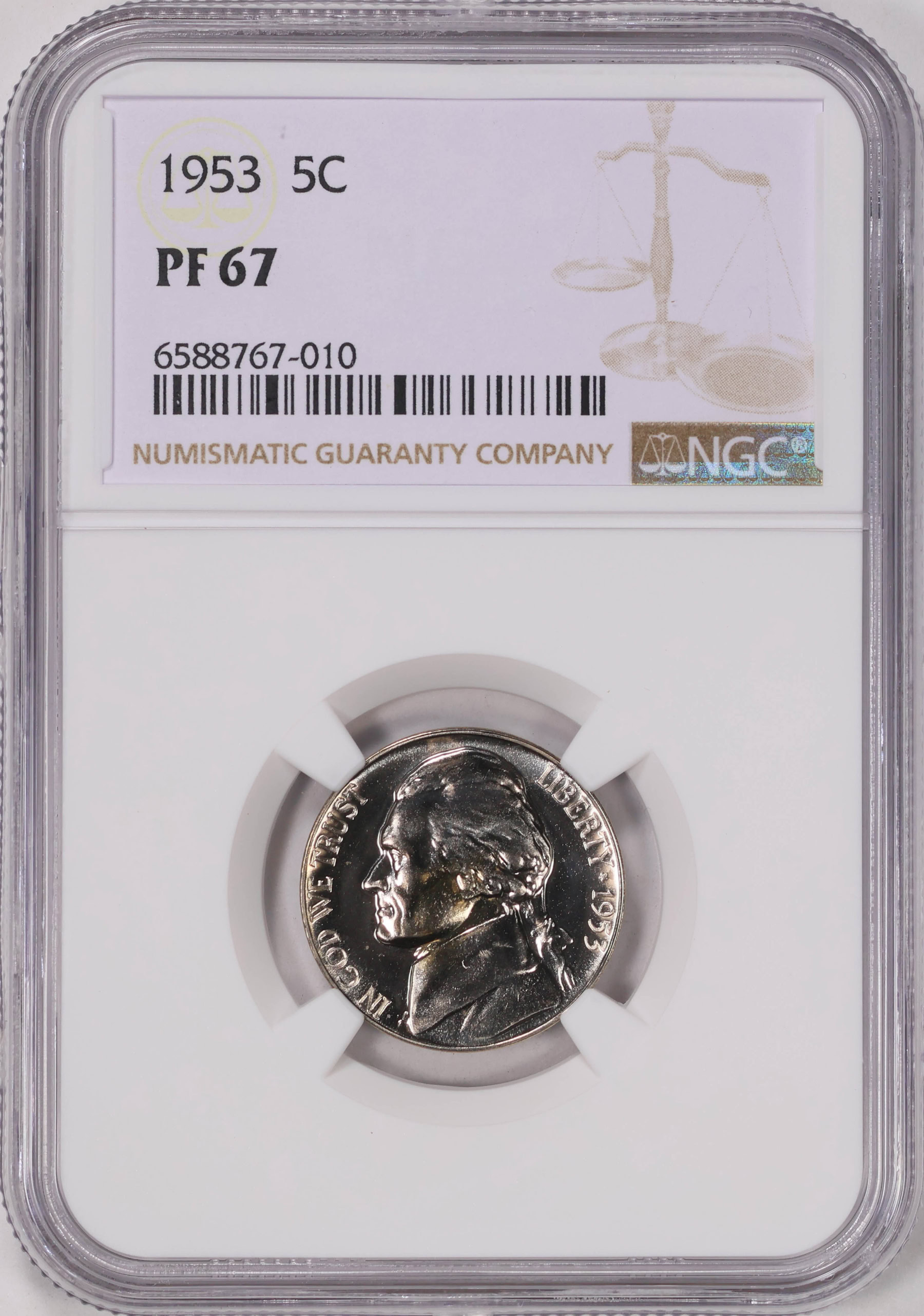 1953 Jefferson Nickel NGC Proof-67 (Item 1744752) | GreatCollections Coin Auctions