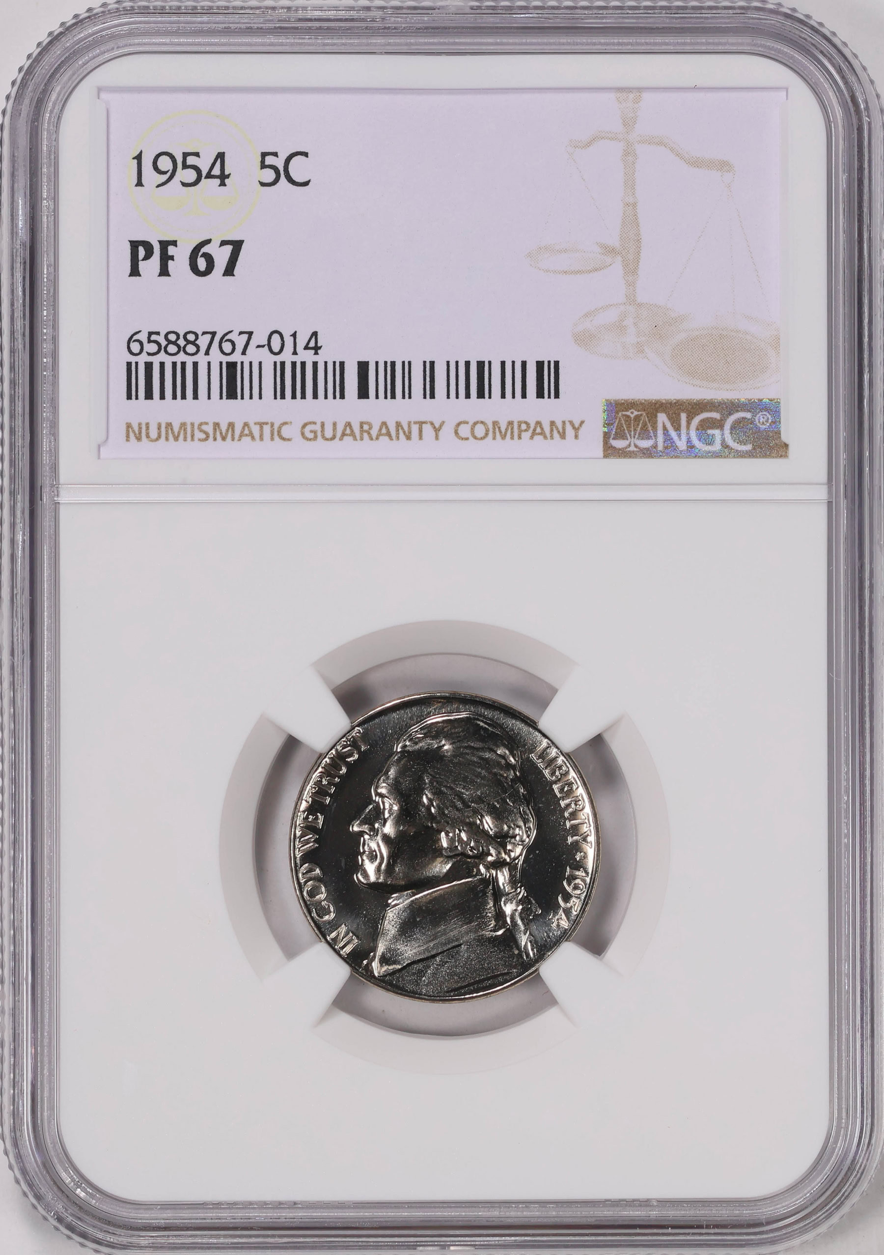 1954 Jefferson Nickel NGC Proof-67 (Item 1744758) | GreatCollections Coin Auctions