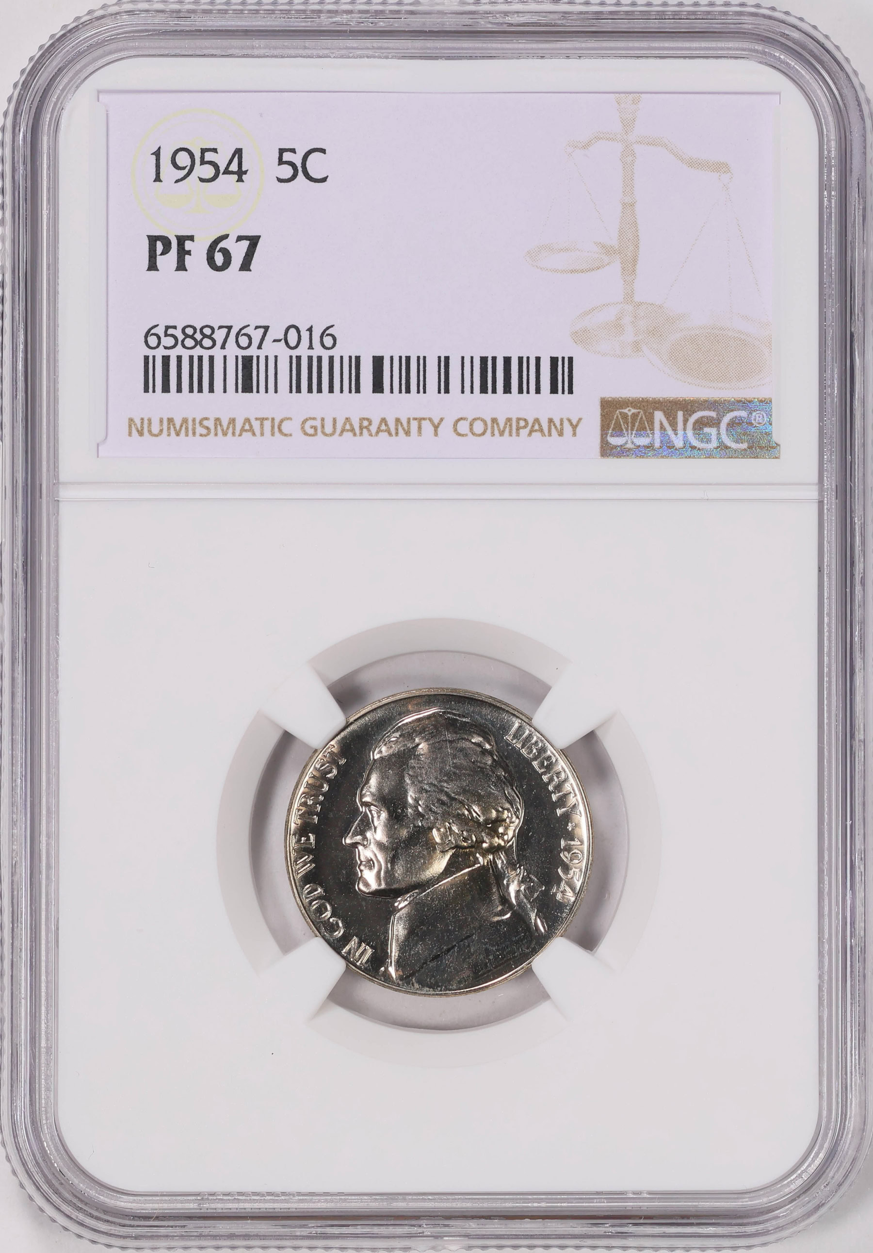 1954 Jefferson Nickel NGC Proof-67 (Item 1744762) | GreatCollections Coin Auctions
