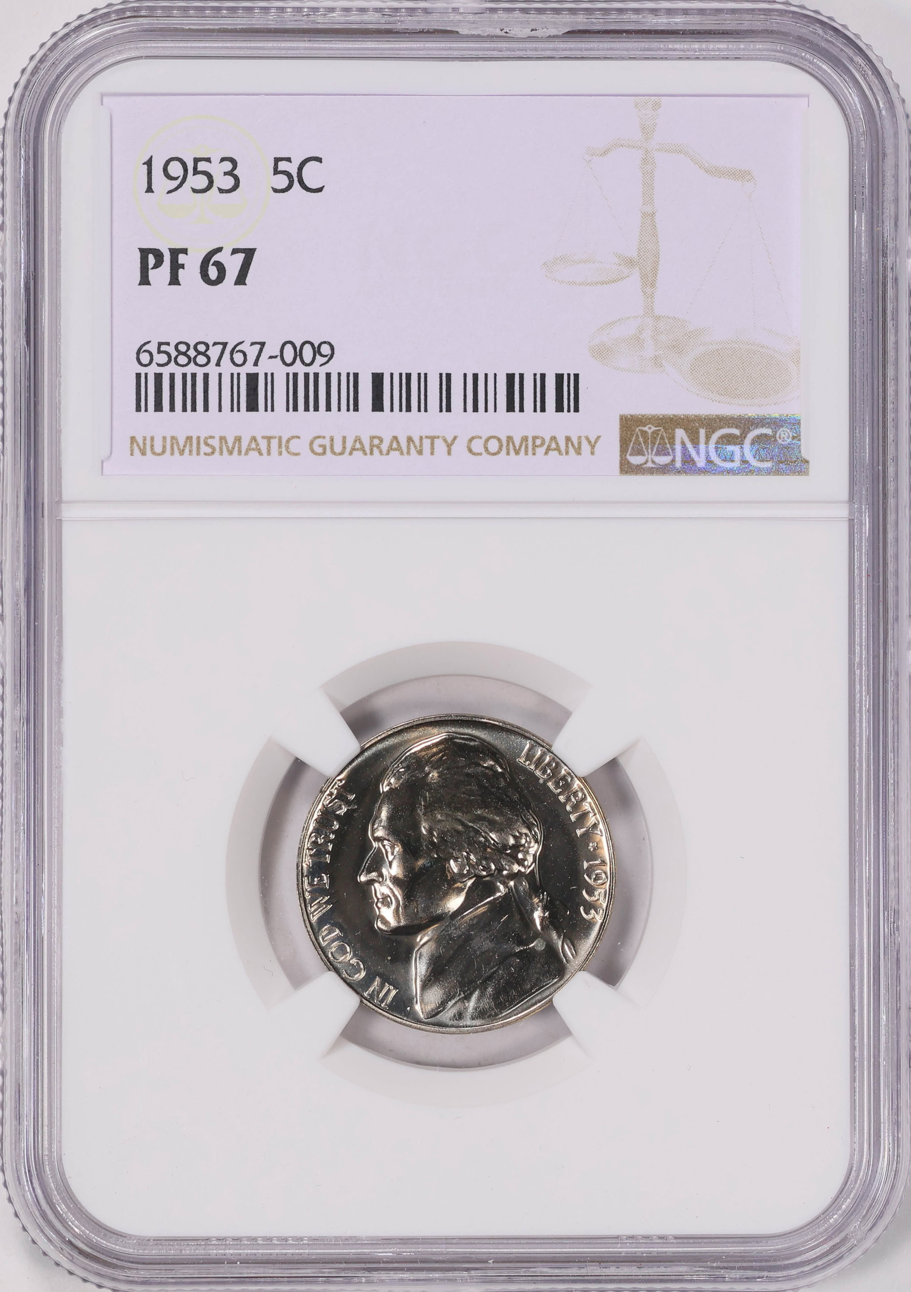 1953 Jefferson Nickel NGC Proof-67 (Item 1744765) | GreatCollections Coin Auctions