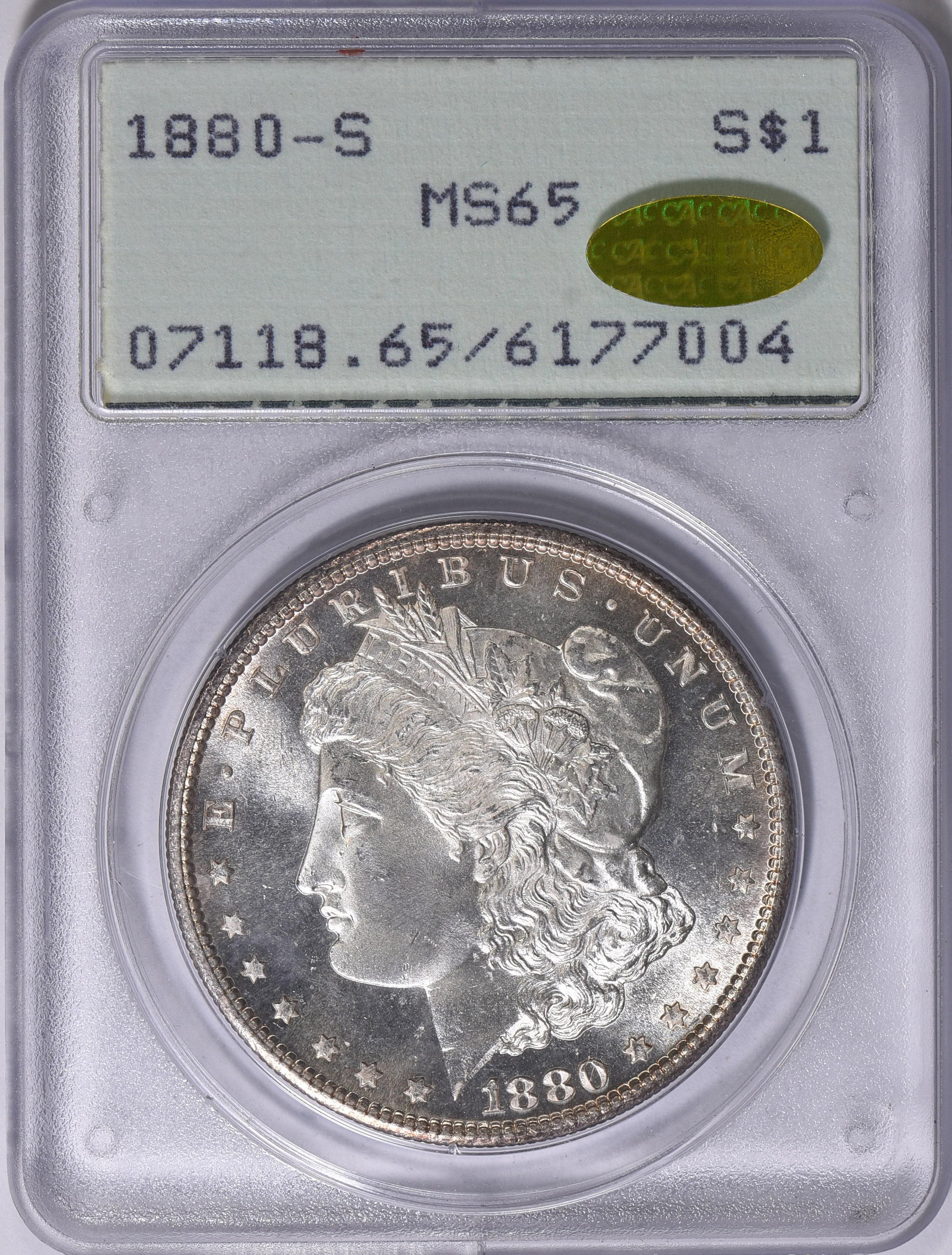 1880-S Morgan Silver Dollar PCGS MS-65 (CAC Gold) OGH (1st Gen) (Item 1745145 ...