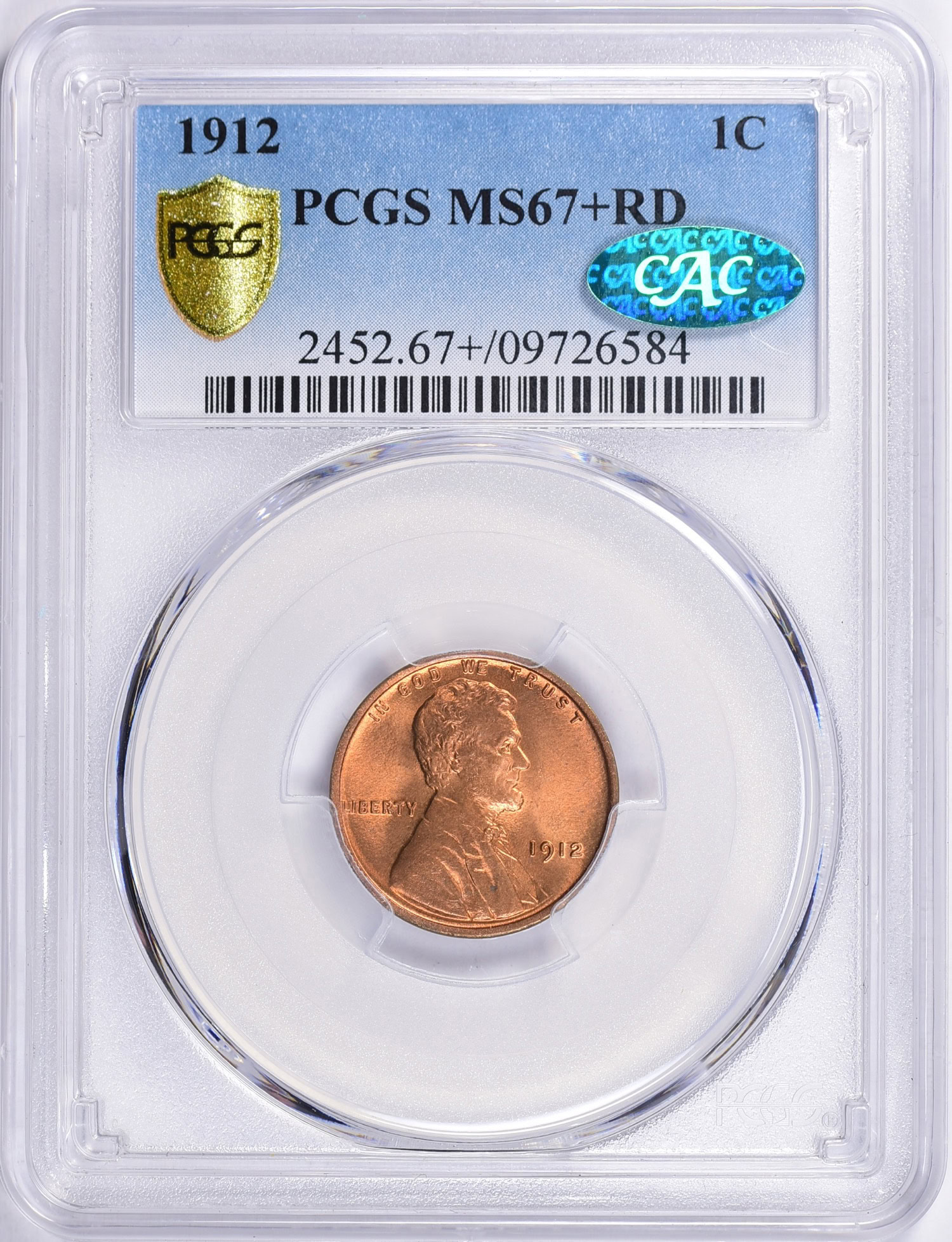 1912 Lincoln Cent PCGS MS-67+ RD (CAC Green) (Ex. Stewart Blay / Red Copper) (Item 1745193 ...