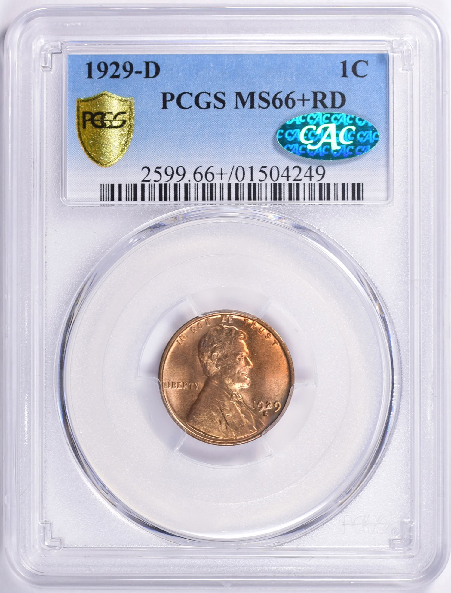 1929-D Lincoln Cent PCGS MS-66+ RD (CAC Green) (Ex. Stewart Blay / Red Copper) (Item 1745214 ...