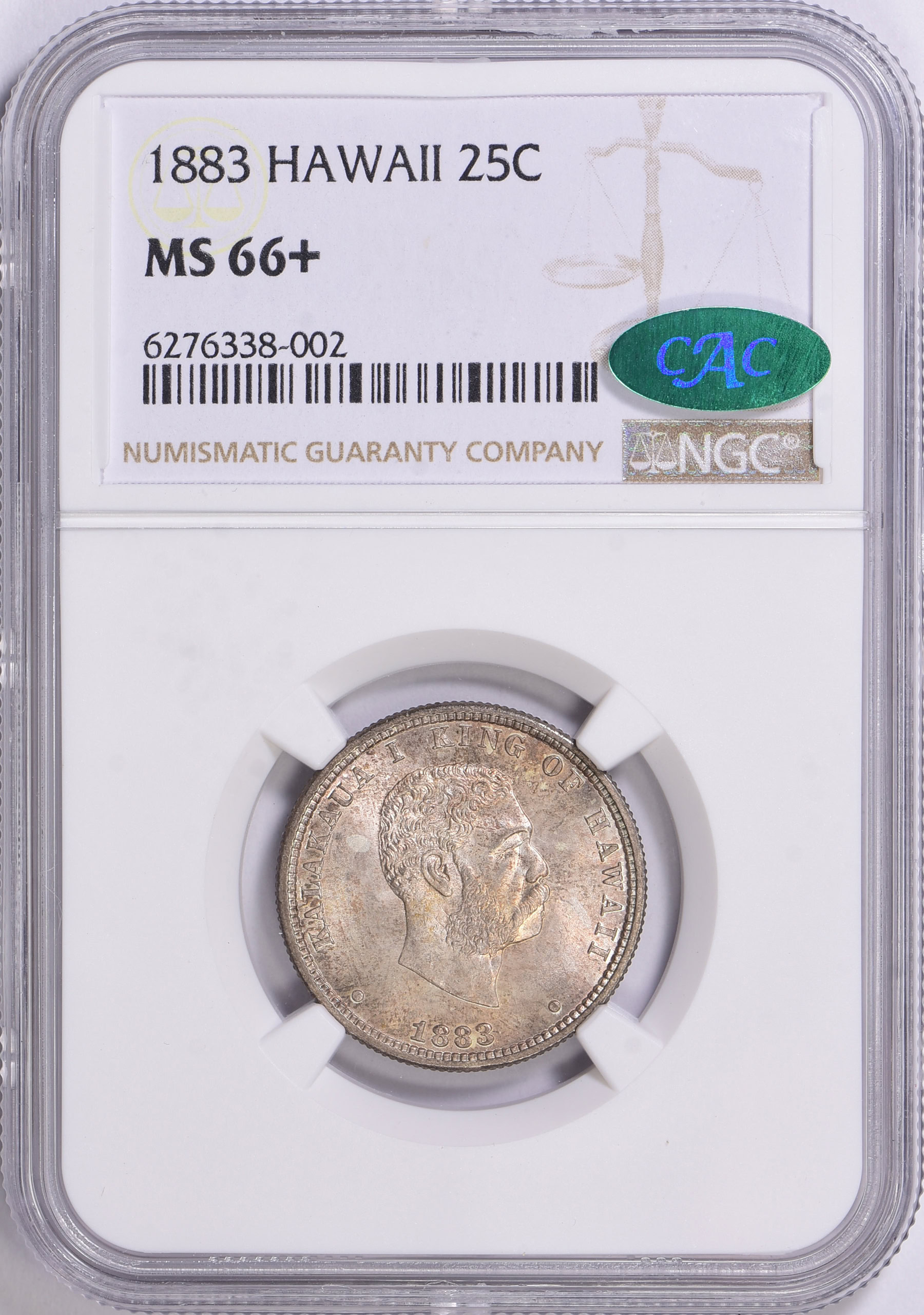 1883 Hawaii Quarter NGC MS-66+ (CAC Green) (Item 1745238 ...