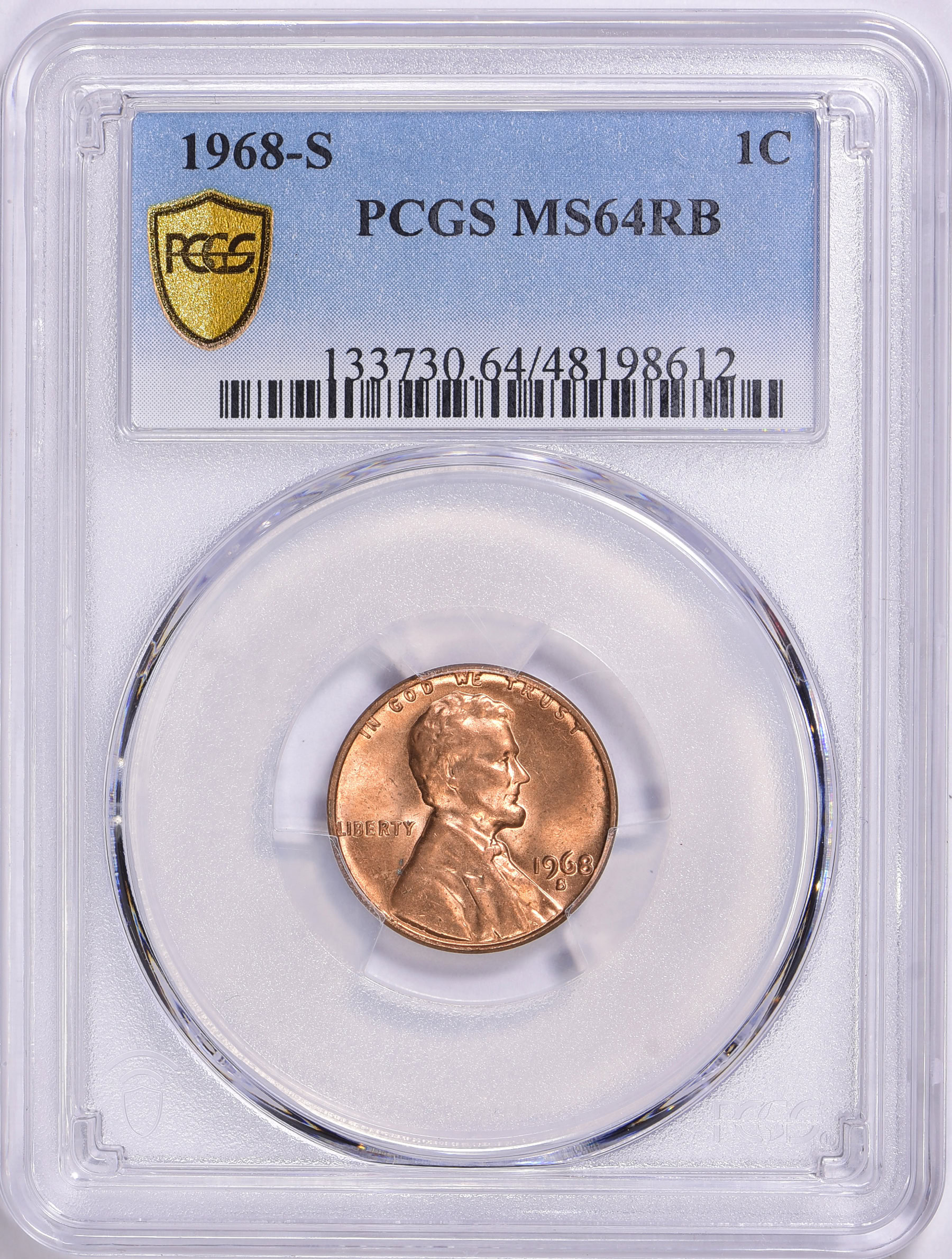 1968-S Lincoln Cent PCGS MS-64 RB (Item 1745242) | GreatCollections Coin Auctions