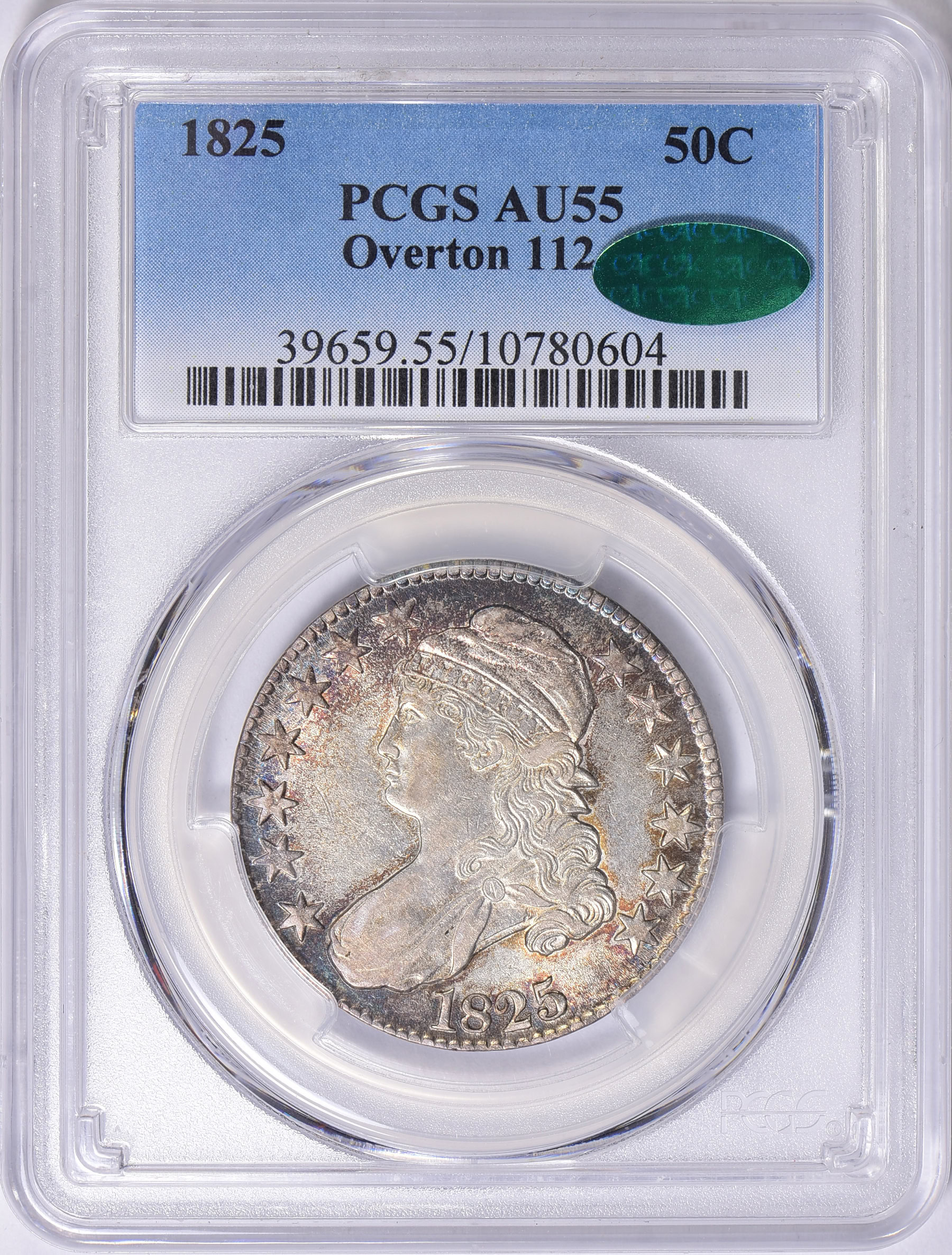 1825 Capped Bust Half Dollar Overton 112 PCGS AU-55 (CAC Green) (Toned) (Item 1745244 ...