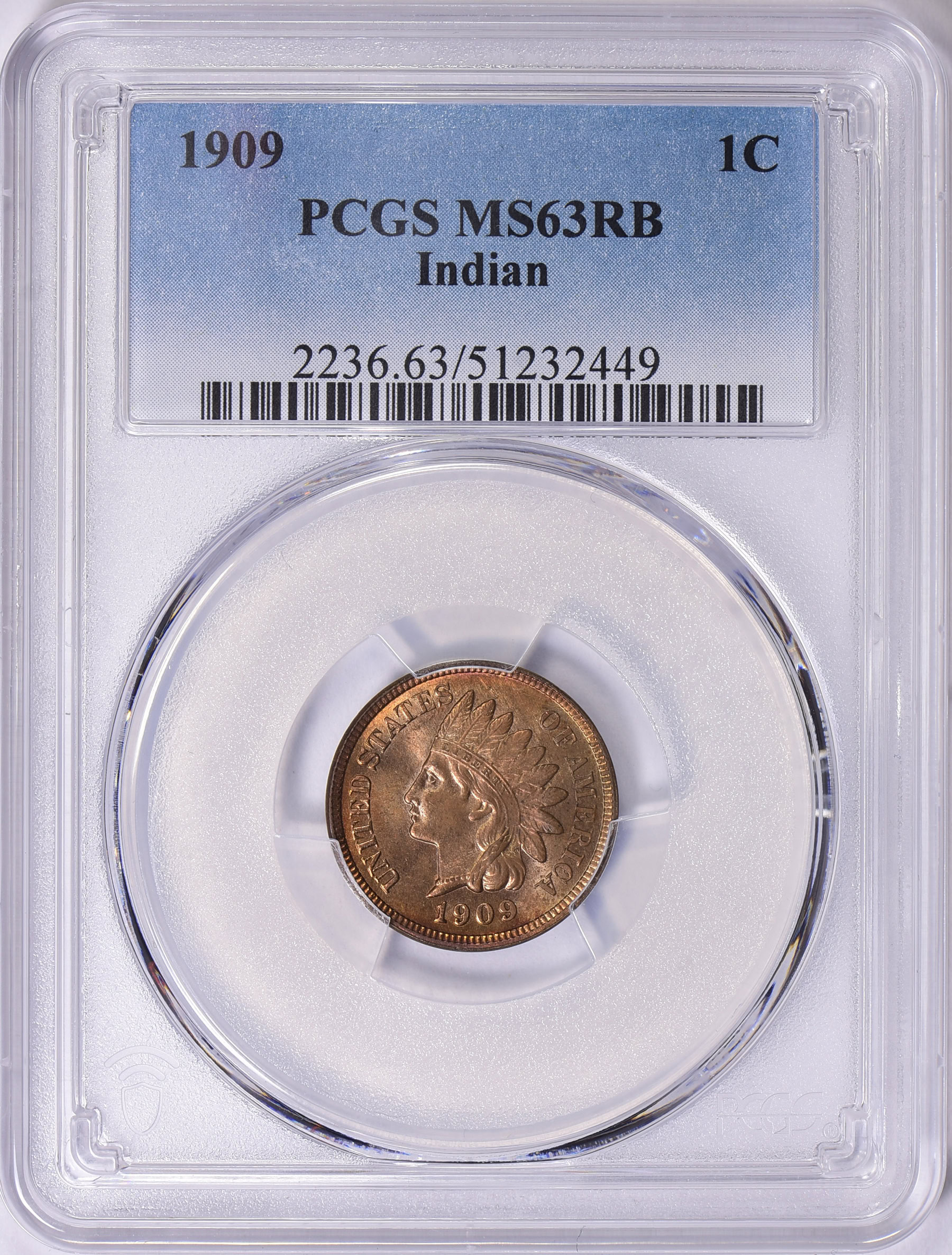 1909 Indian Cent PCGS MS-63 RB (Item 1745256) | GreatCollections Coin Auctions