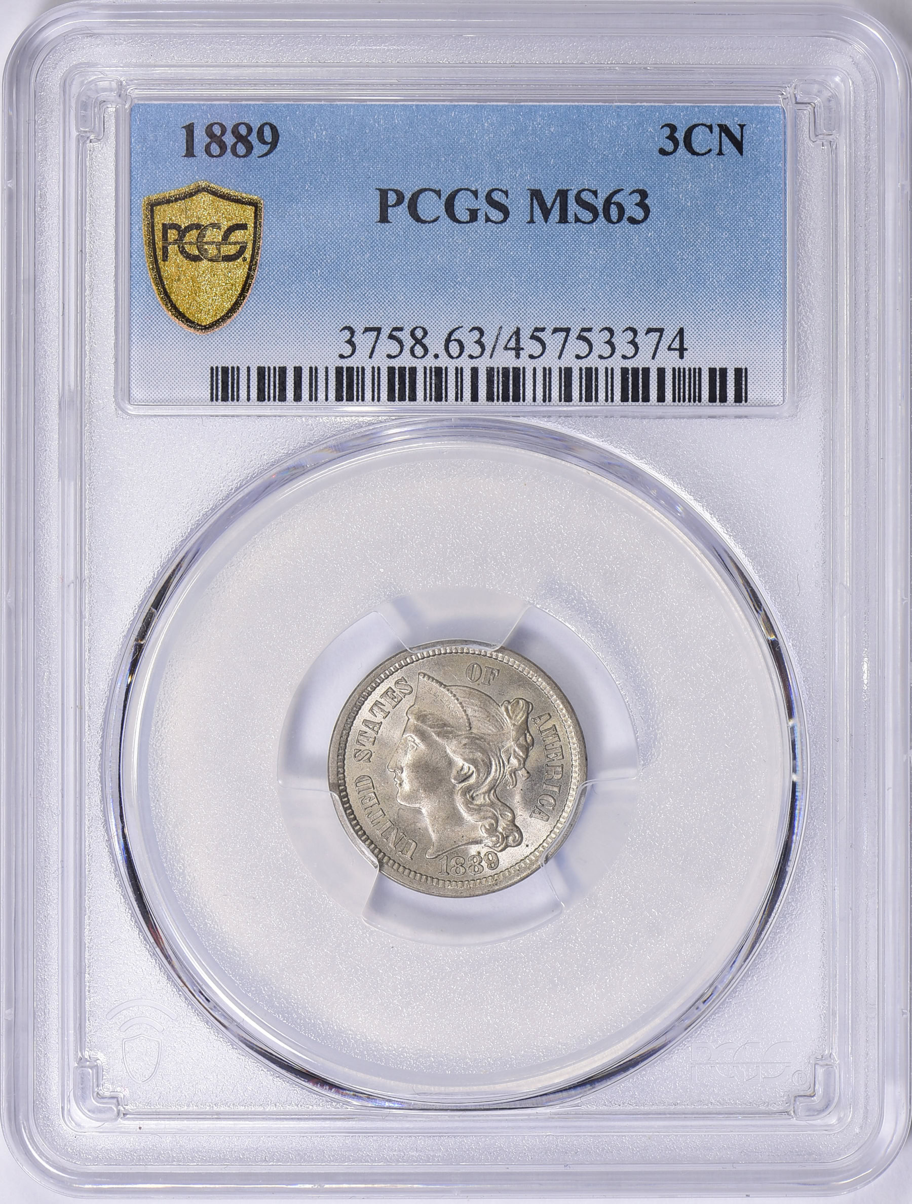 1889 Nickel Three-Cent Piece PCGS MS-63 (Item 1745258 ...