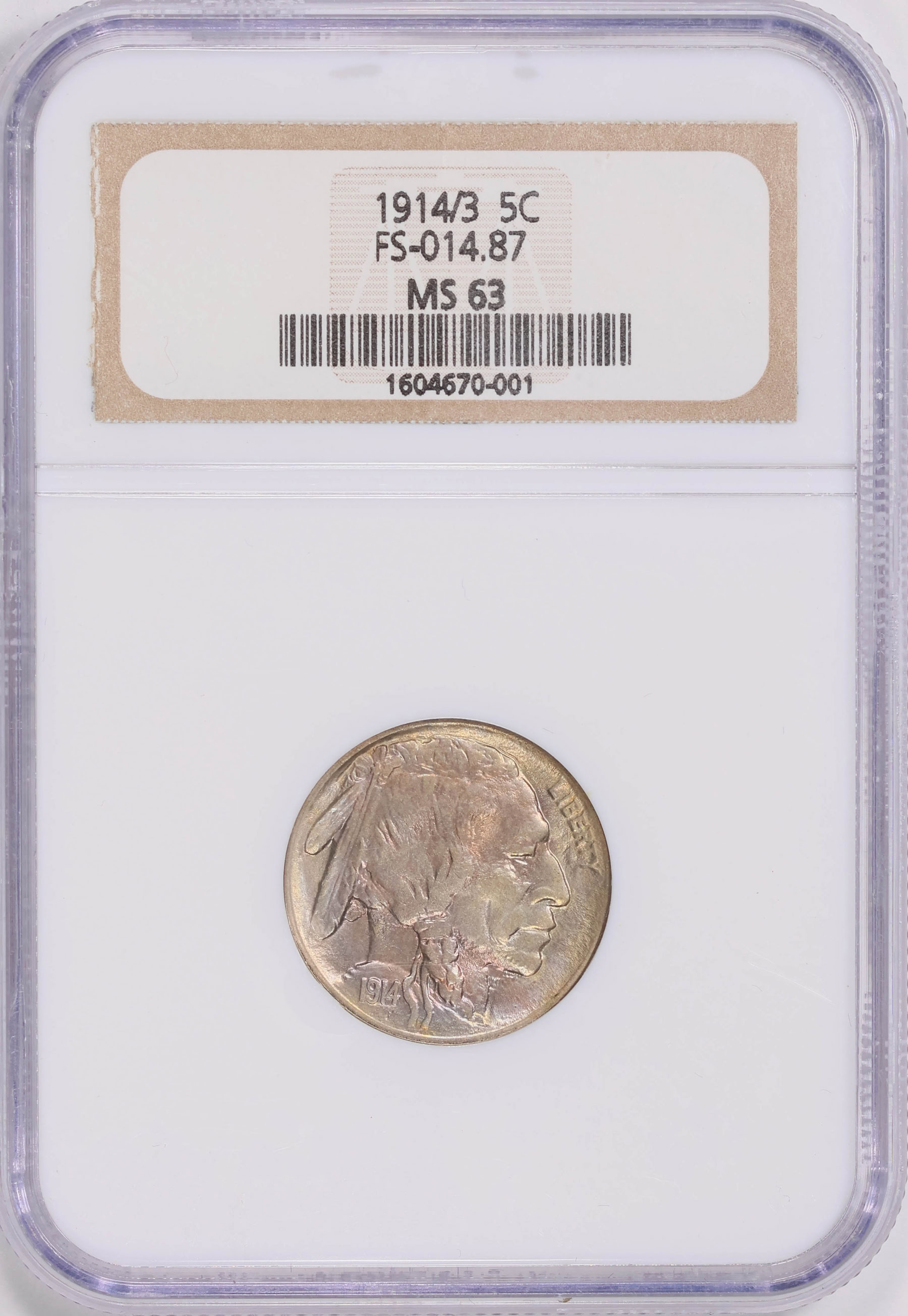 1914/3 Buffalo Nickel FS-014.87 NGC MS-63 (Toned) (Item 1745307) | GreatCollections Coin Auctions
