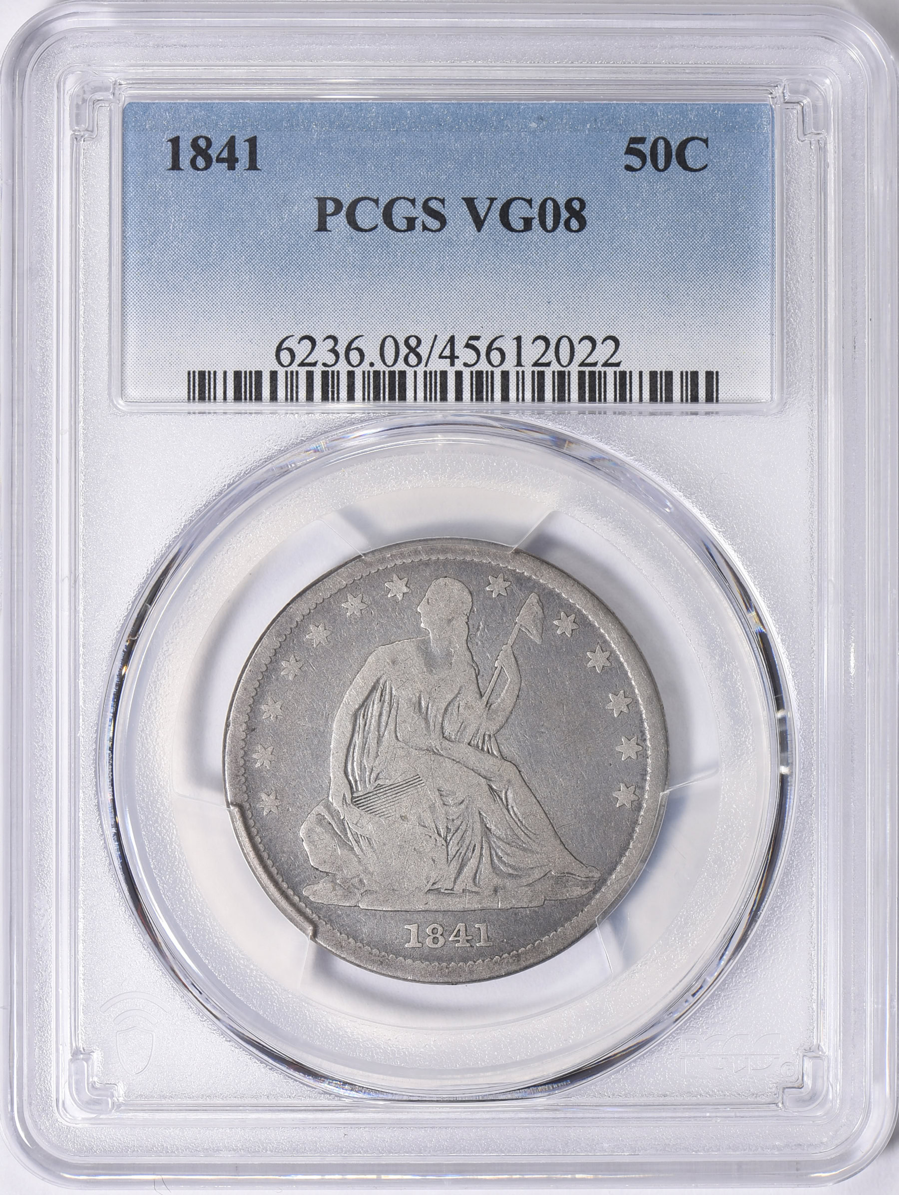 1841 Seated Liberty Half Dollar PCGS VG-08 (Item 1745339) | GreatCollections Coin Auctions