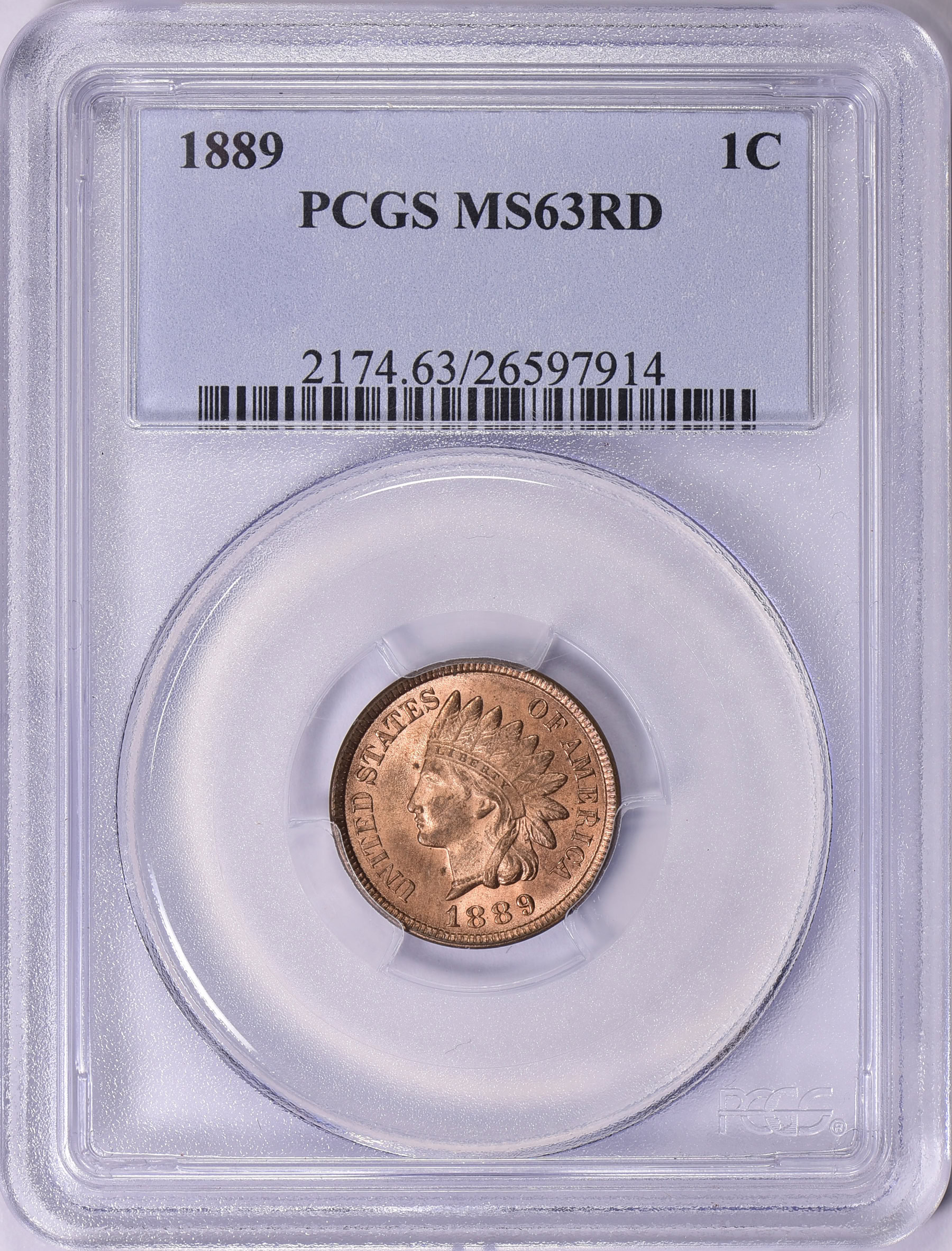 1889 Indian Cent PCGS MS-63 RD (Item 1745377) | GreatCollections Coin Auctions