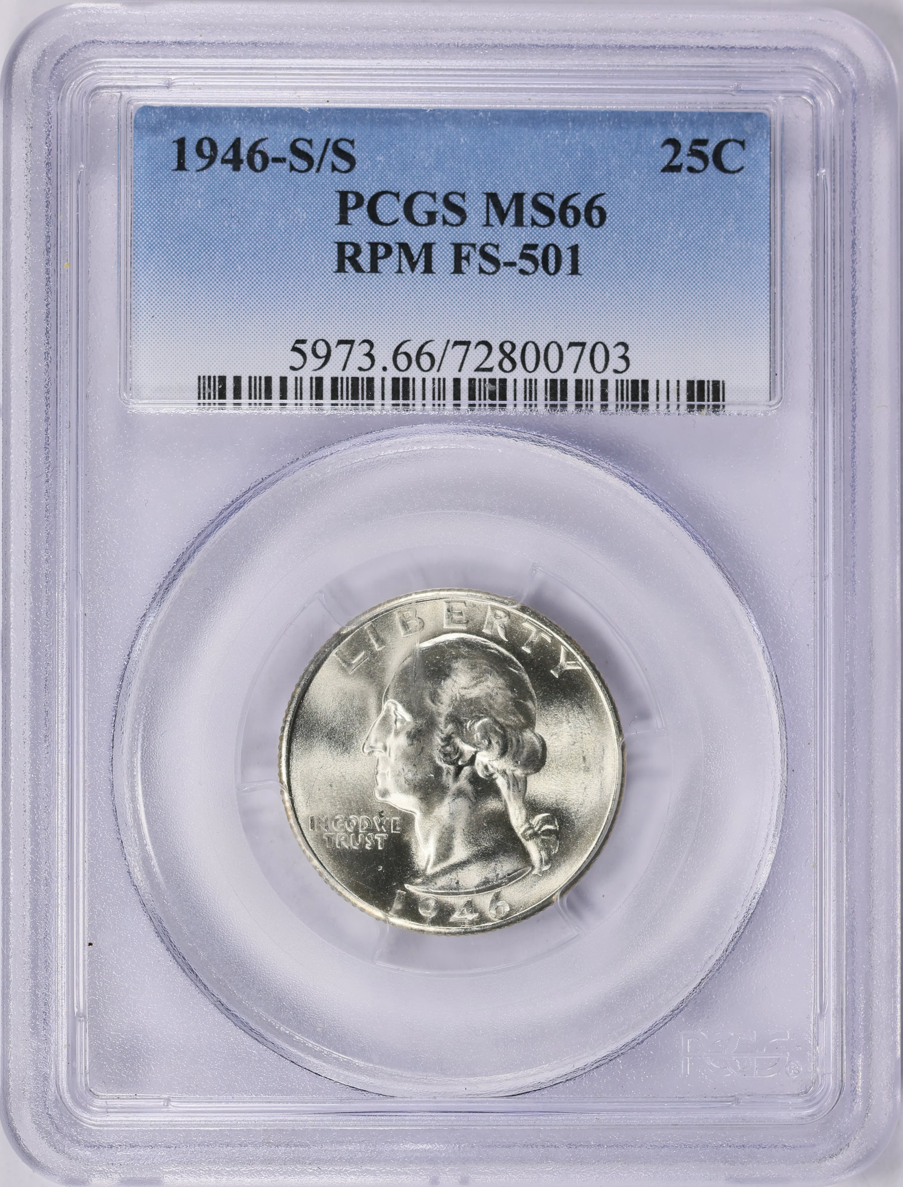 1946-S/S Washington Quarter Repunched Mintmark FS-501 PCGS MS-66 (Item 1745404 ...
