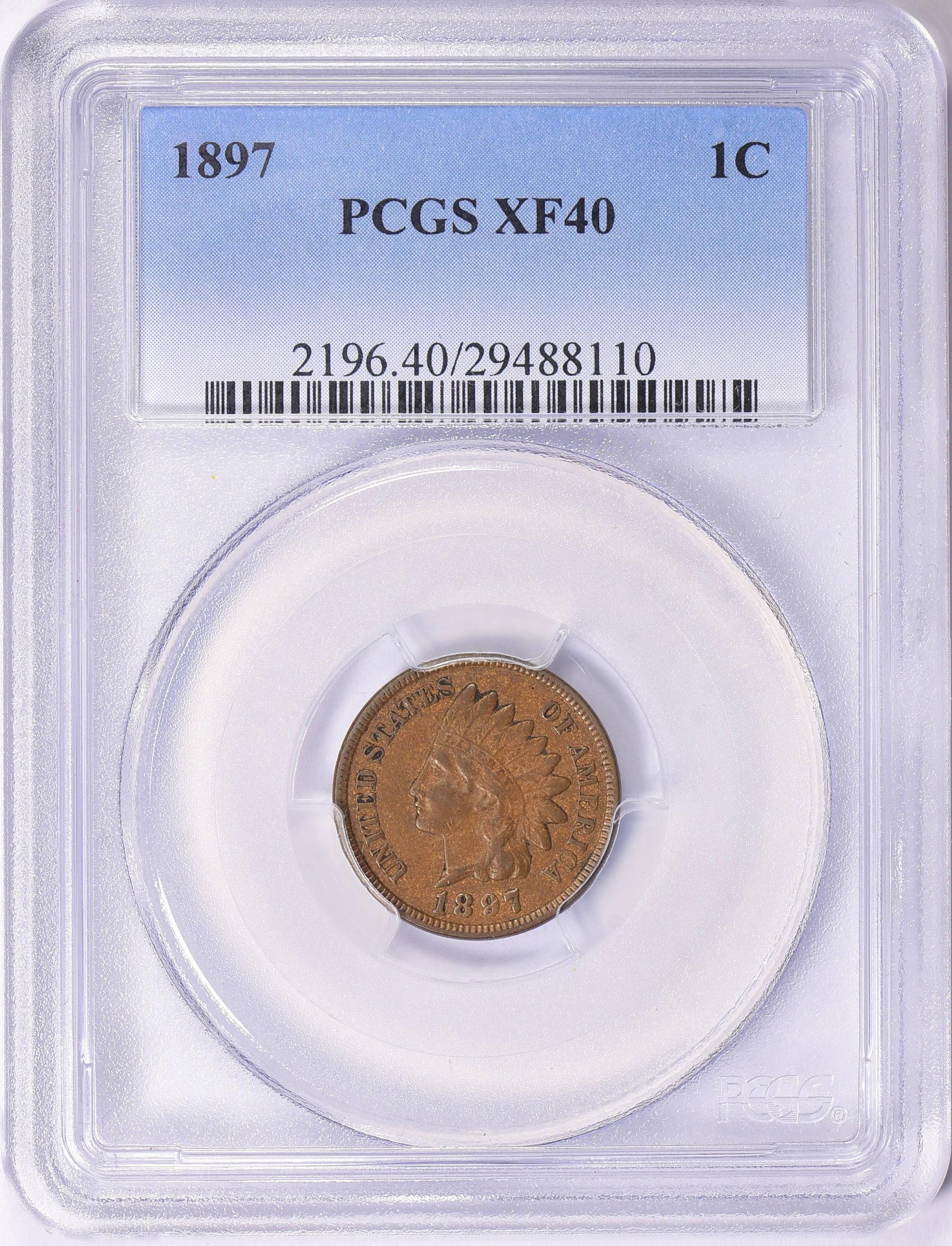 1897 Indian Cent PCGS XF-40 BN (Item 1745451) | GreatCollections Coin Auctions
