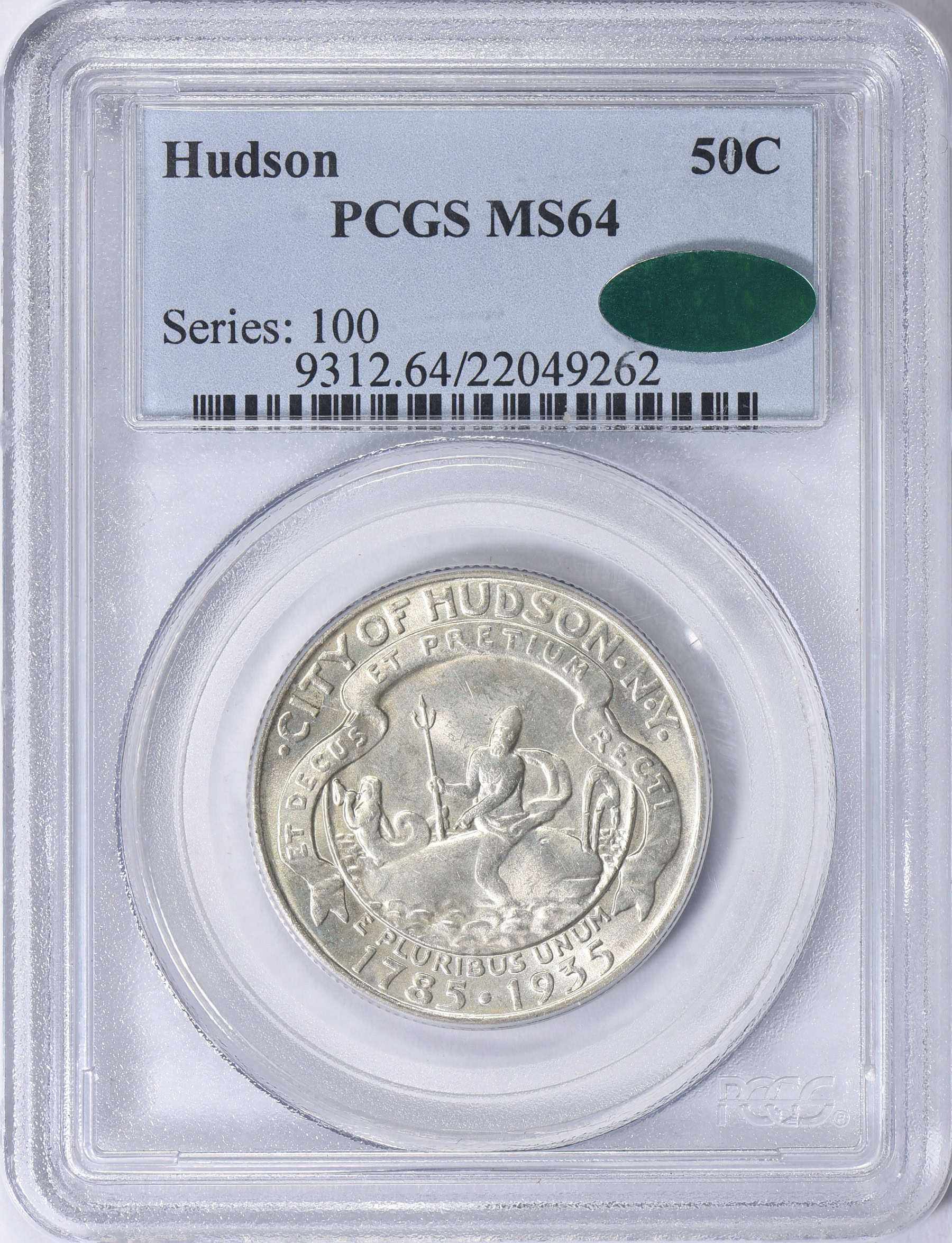 1935 Hudson, New York, Sesquicentennial Half Dollar PCGS MS-64 (CAC ...
