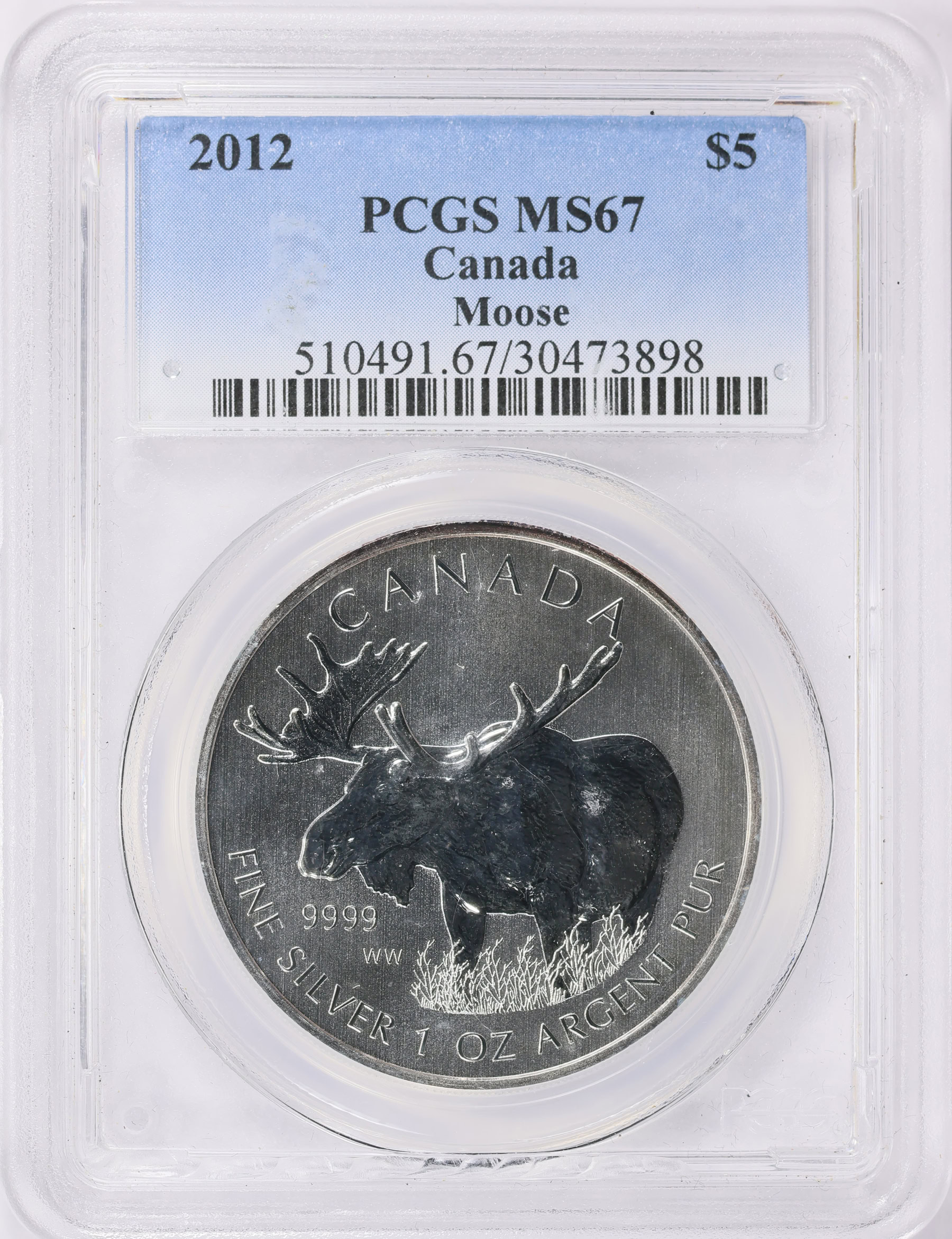 Canada 2012 Silver $5 Moose KM-1241 PCGS MS-67 (Item 1745658 ...