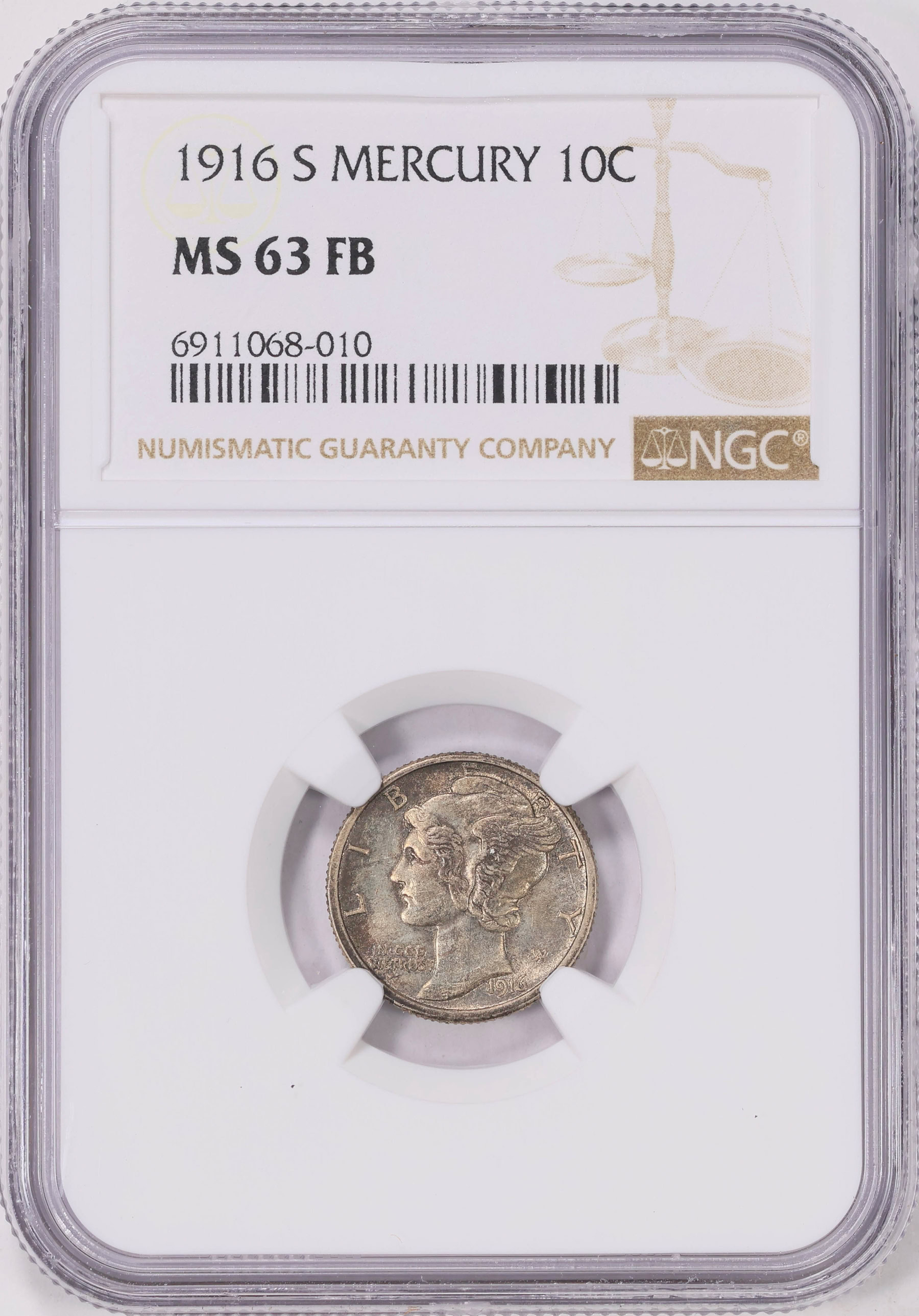 1916-S Mercury Dime NGC MS-63 FB (Item 1745696) | GreatCollections Coin Auctions