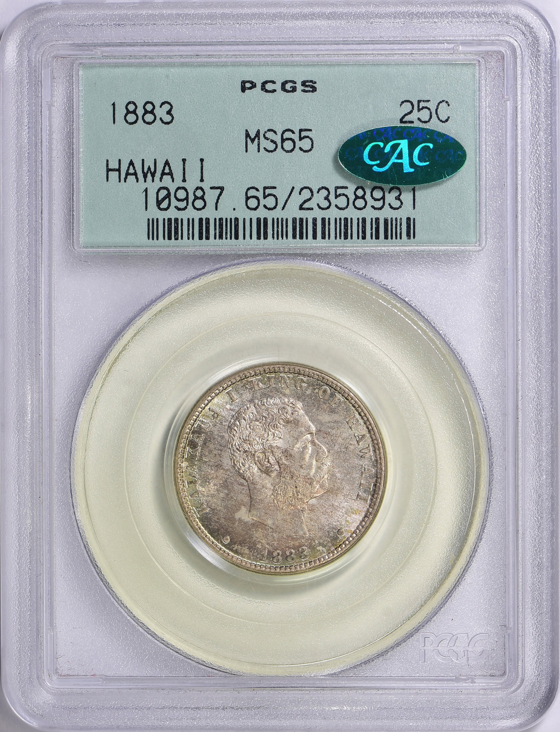 1883 Hawaii Quarter PCGS MS-65 (CAC Green) OGH (Toned) (Item 1745703 ...