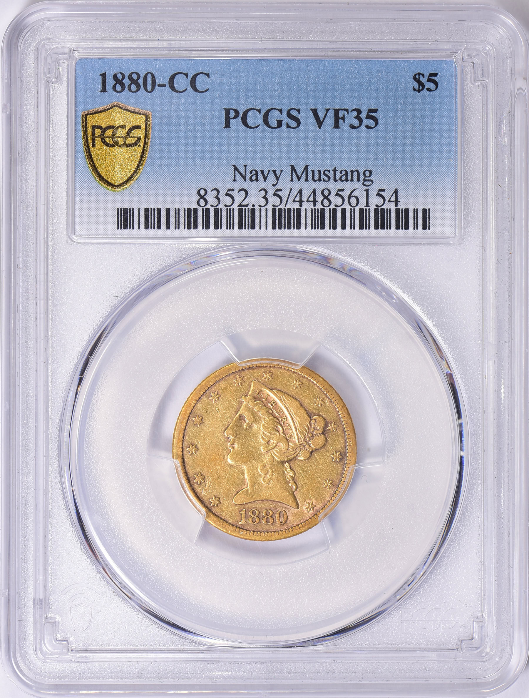1880-CC Liberty Gold Half Eagle PCGS VF-35 (Navy Mustang Collection ...