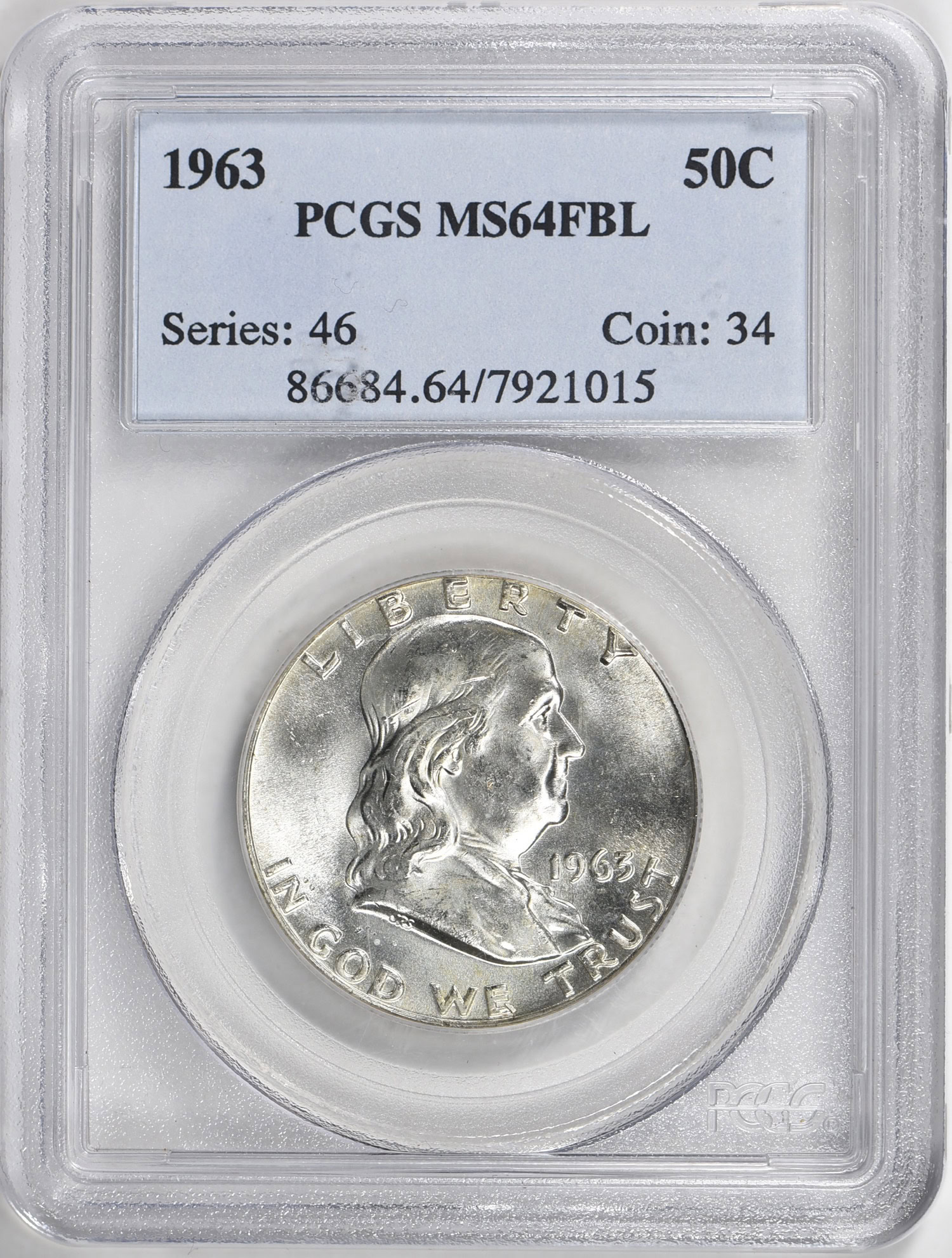 1963 Franklin Half Dollar PCGS MS-64 FBL (Item 1745789 ...