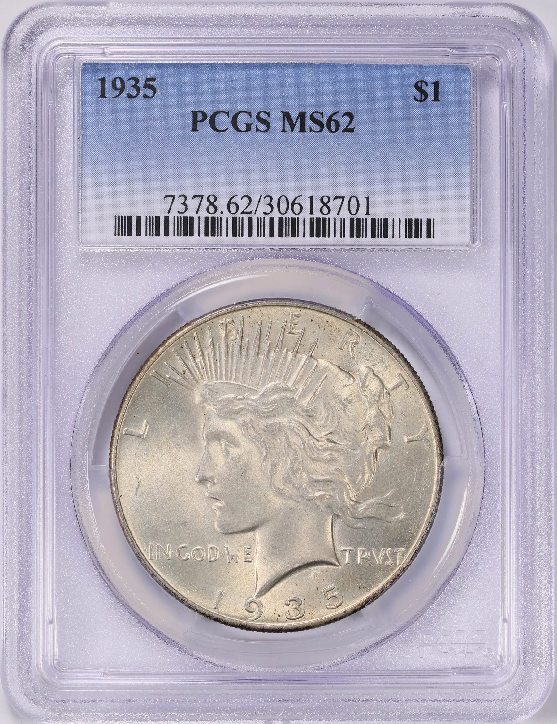 1935 Peace Silver Dollar PCGS MS-62 (Item 1745852) | GreatCollections Coin Auctions