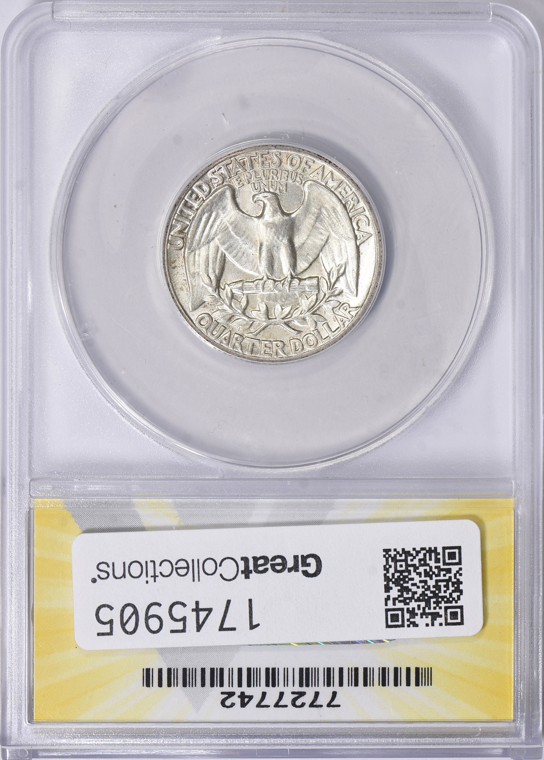 1957 Washington Quarter Type B Reverse FS-901 "Proof" Reverse Hub ...