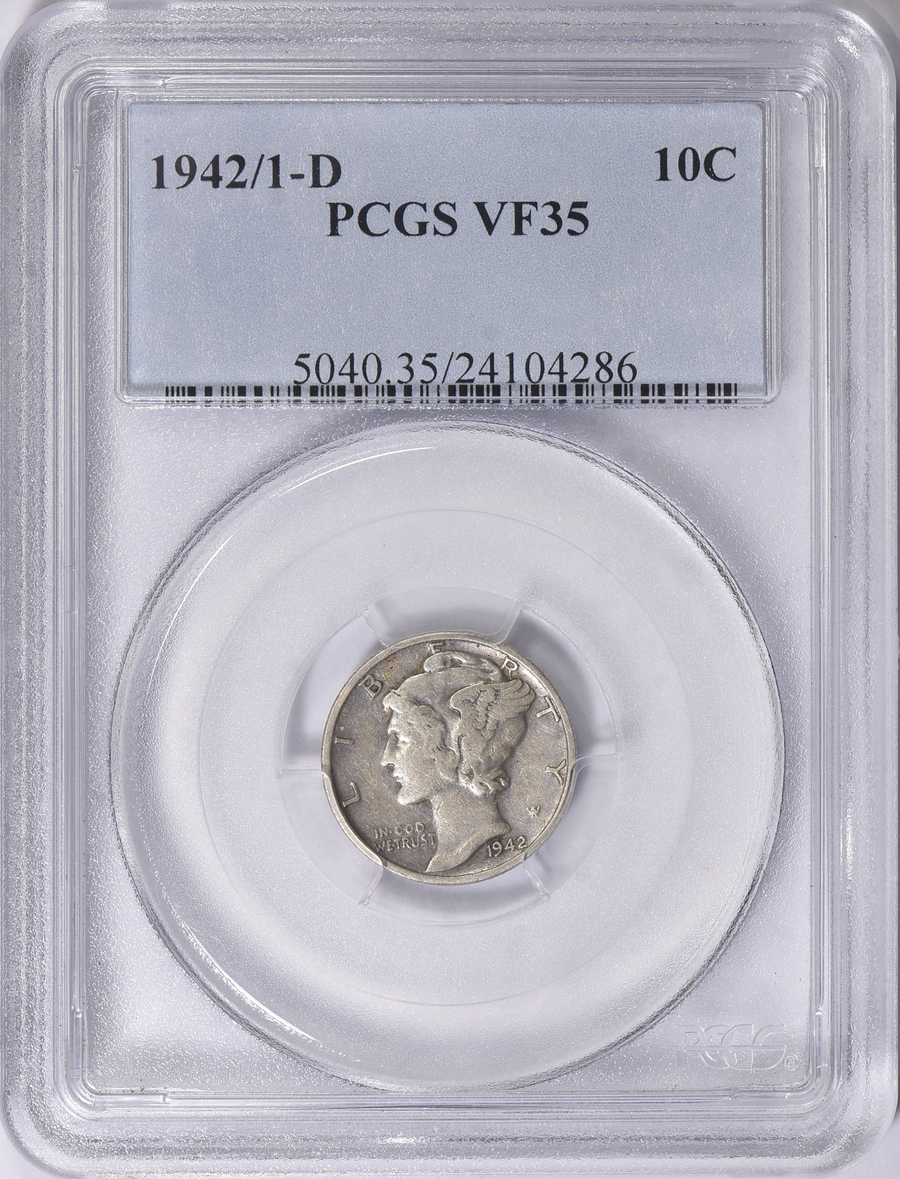 1942/1-D Mercury Dime PCGS VF-35 (Item 1745963) | GreatCollections Coin Auctions