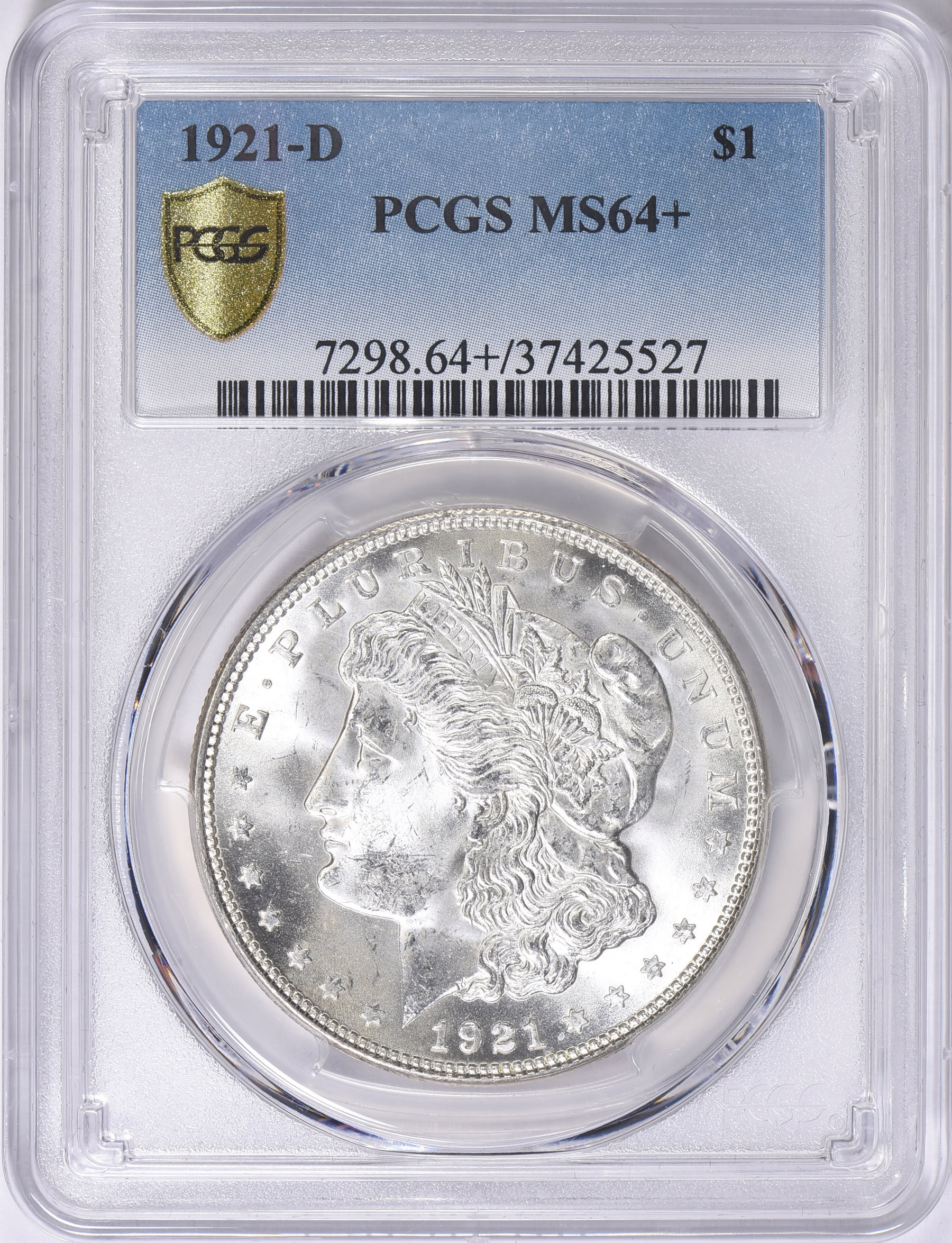 1921-D Morgan Silver Dollar PCGS MS-64+ (Item 1745977) | GreatCollections Coin Auctions