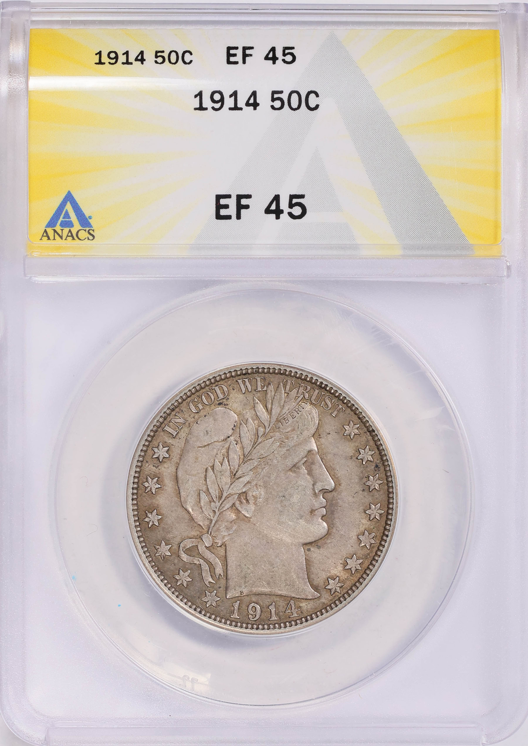 1914 Barber Half Dollar ANACS XF-45 (Item 1746036) | GreatCollections Coin Auctions
