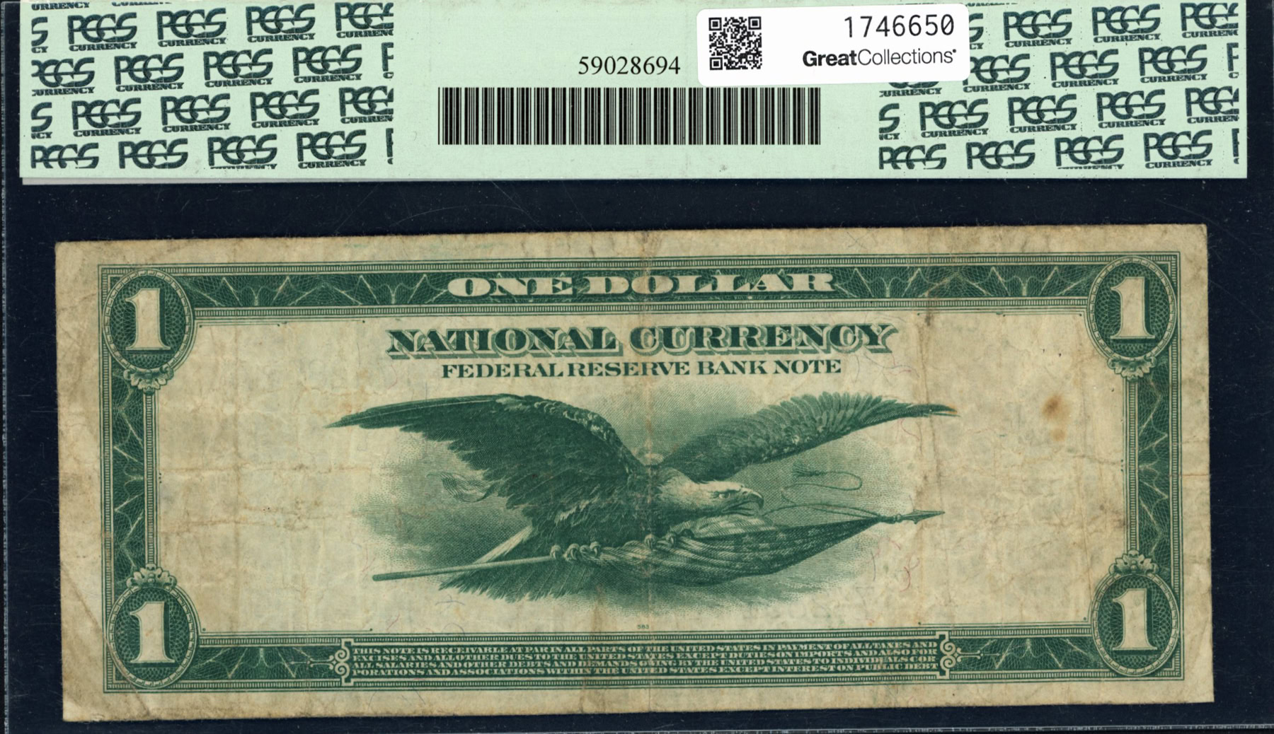 Fr. 745 1918 $1 San Francisco Federal Reserve Bank Note Elliott / Burke ...