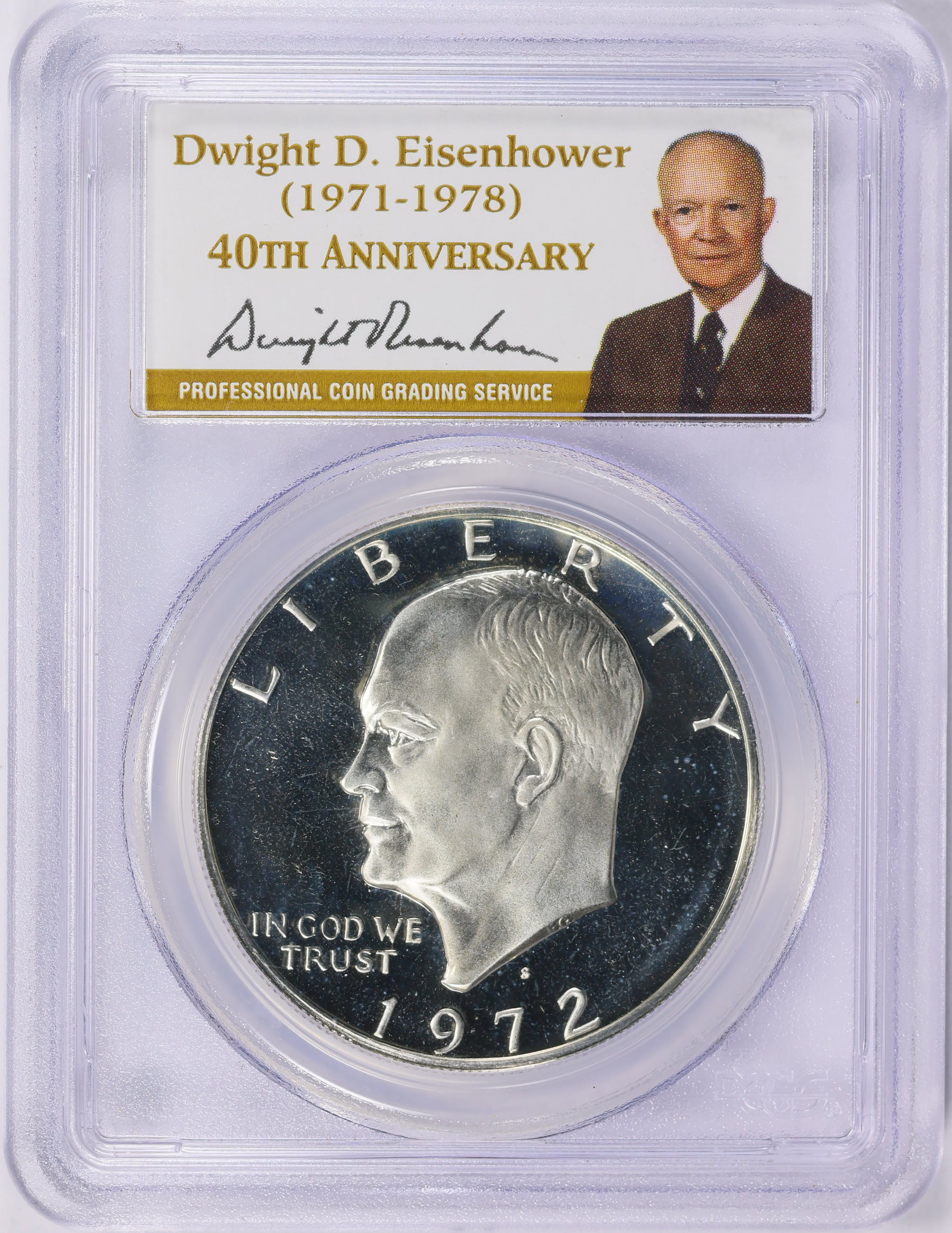 1972-S Eisenhower Dollar Silver PCGS Proof-69 DCAM (Dwight D. Eisenhower Label) (Item 1746662 ...