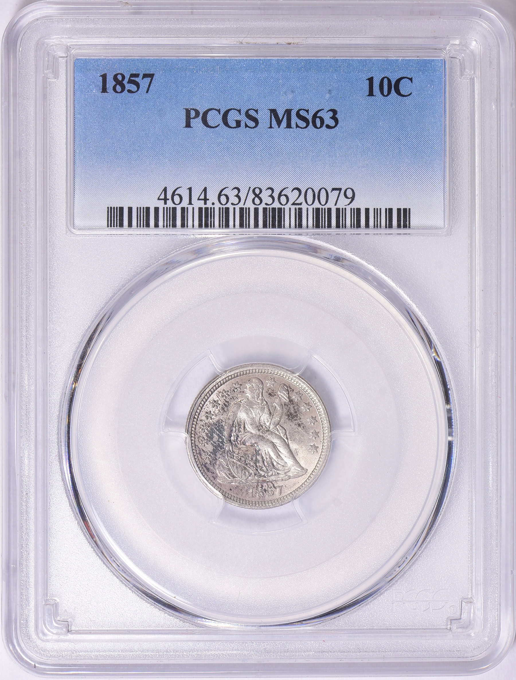 1857 Seated Liberty Dime PCGS MS-63 (Toned) (Item 1747139 ...