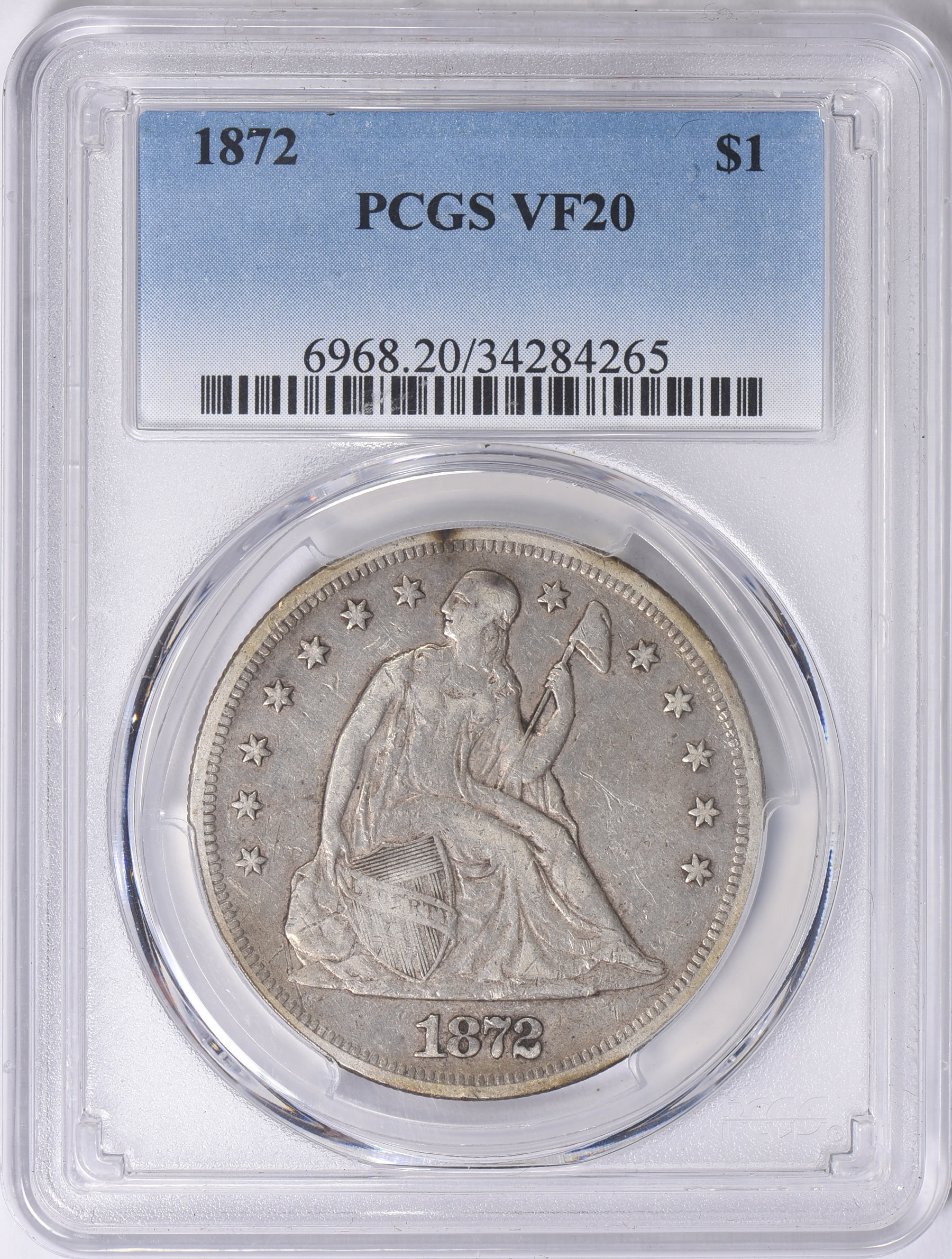 1872 Seated Liberty Silver Dollar PCGS VF-20 (Item 1747141) | GreatCollections Coin Auctions