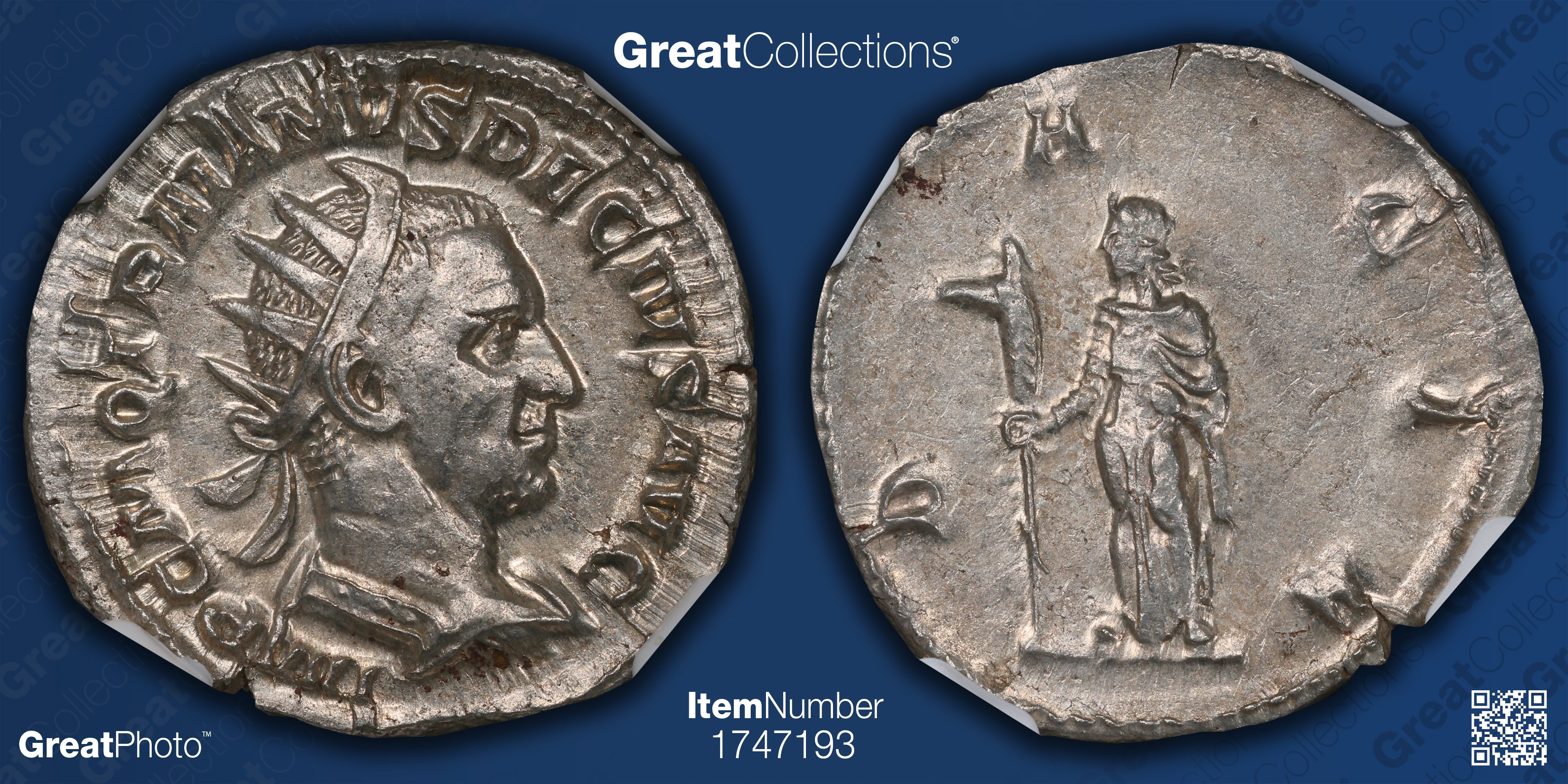 Ancient Roman Empire, Trajan Decius (A.D. 249-251) A.D. 250 AR ...