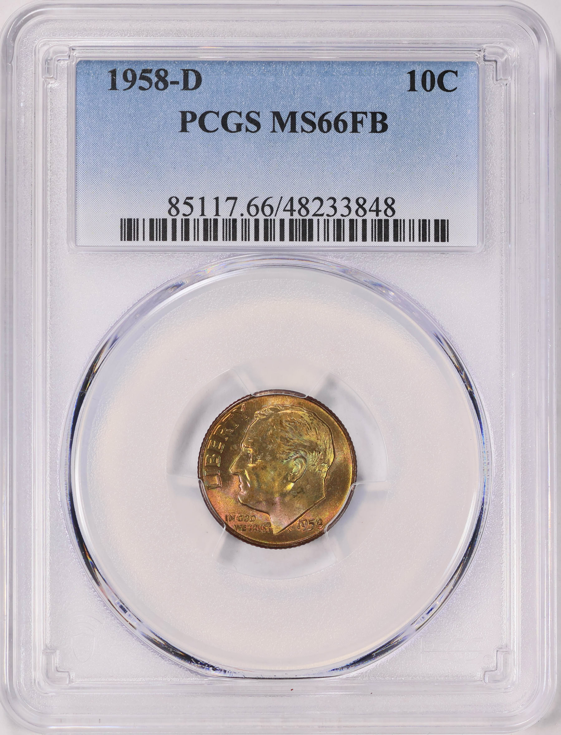 1958-D Roosevelt Dime PCGS MS-66 FB (Toned) (Item 1747198 ...