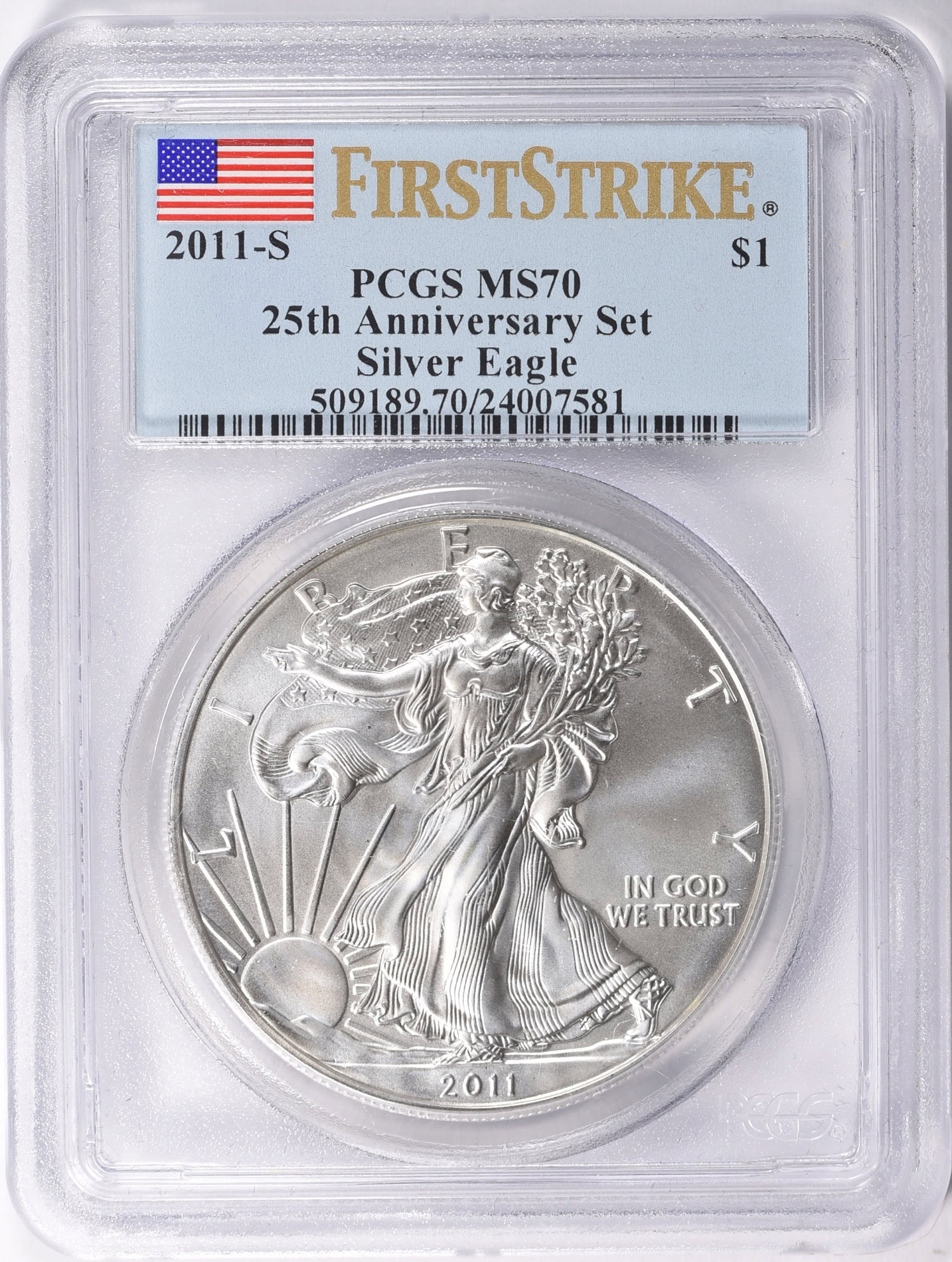2011-S $1 Silver Eagle 25th Anniversary First Strike PCGS MS-70 (Item 1747214 ...