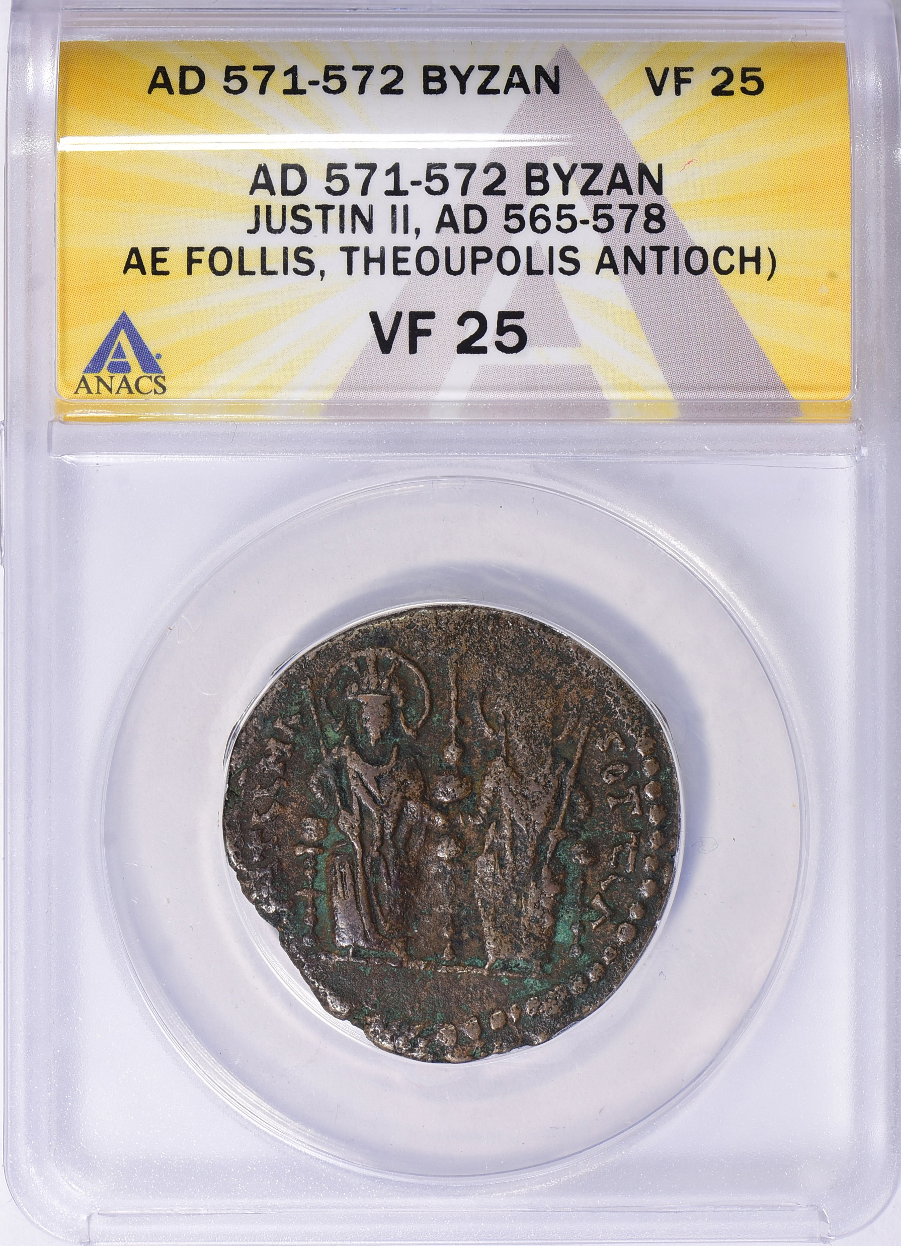 Ancient Byzantine Empire, Justin II (A.D. 565-578) Year 6 (c.A.D. 571 ...
