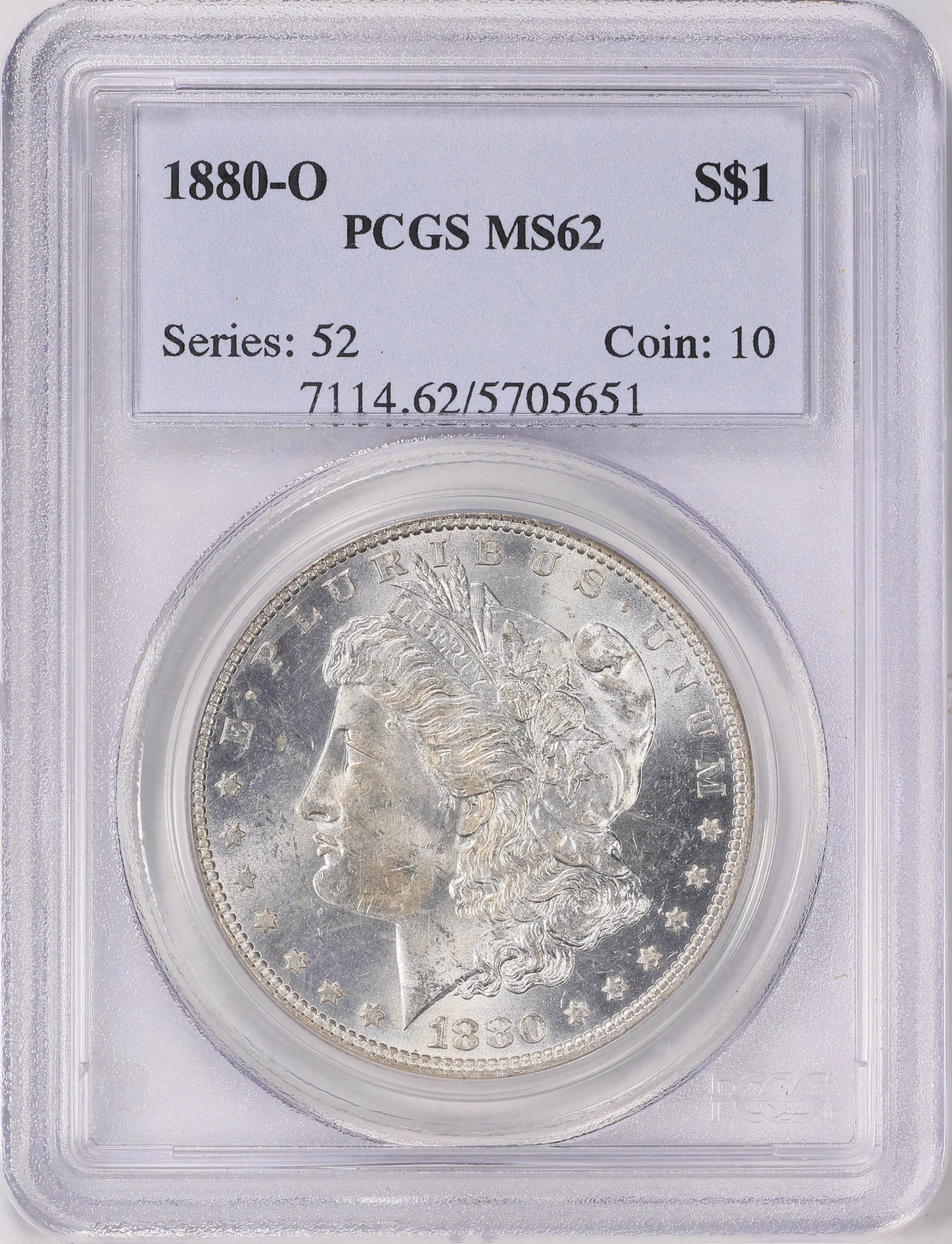 1880-O Morgan Silver Dollar PCGS MS-62 (Item 1747280) | GreatCollections Coin Auctions