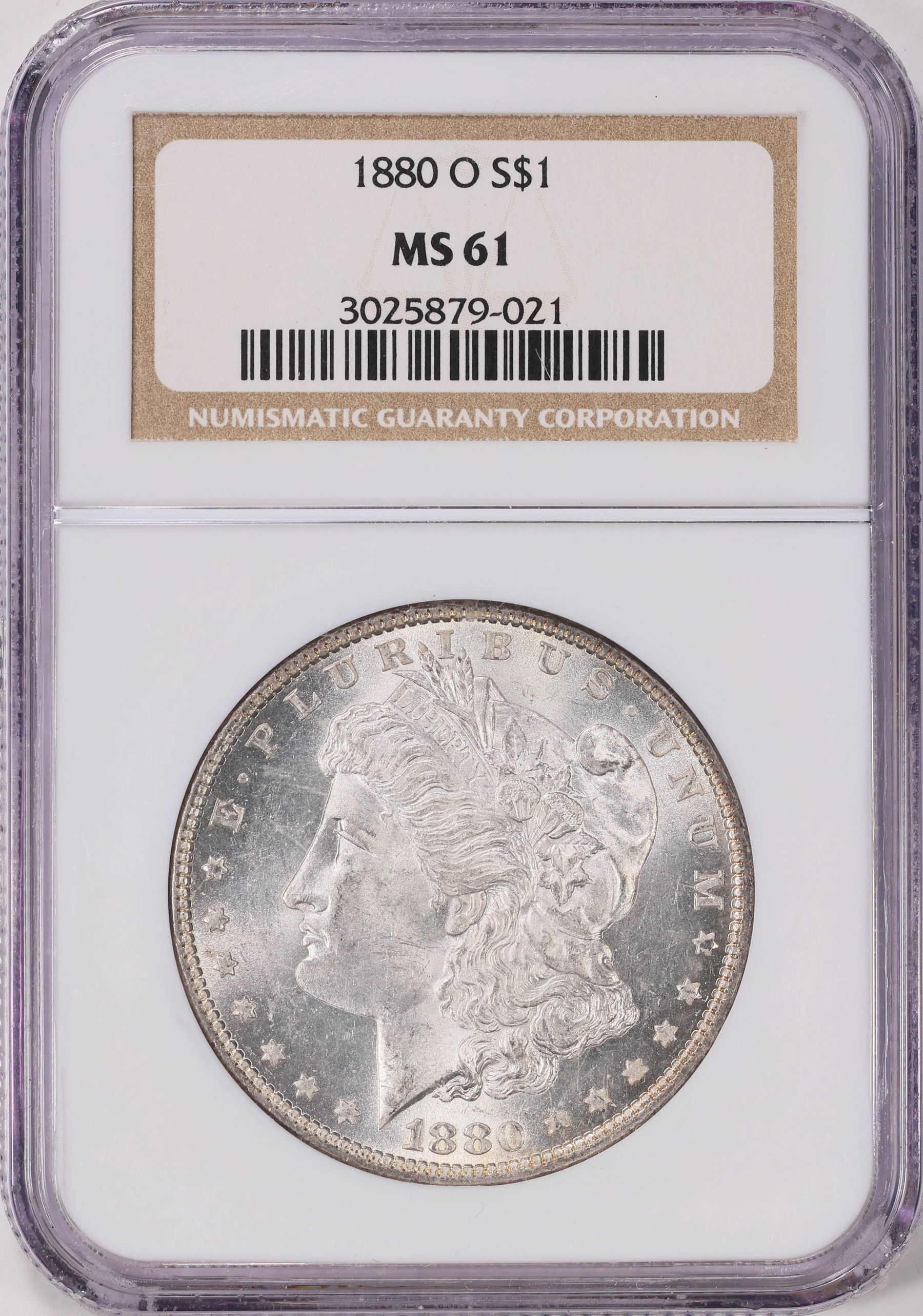 1880-O Morgan Silver Dollar NGC MS-61 (Item 1747288) | GreatCollections ...