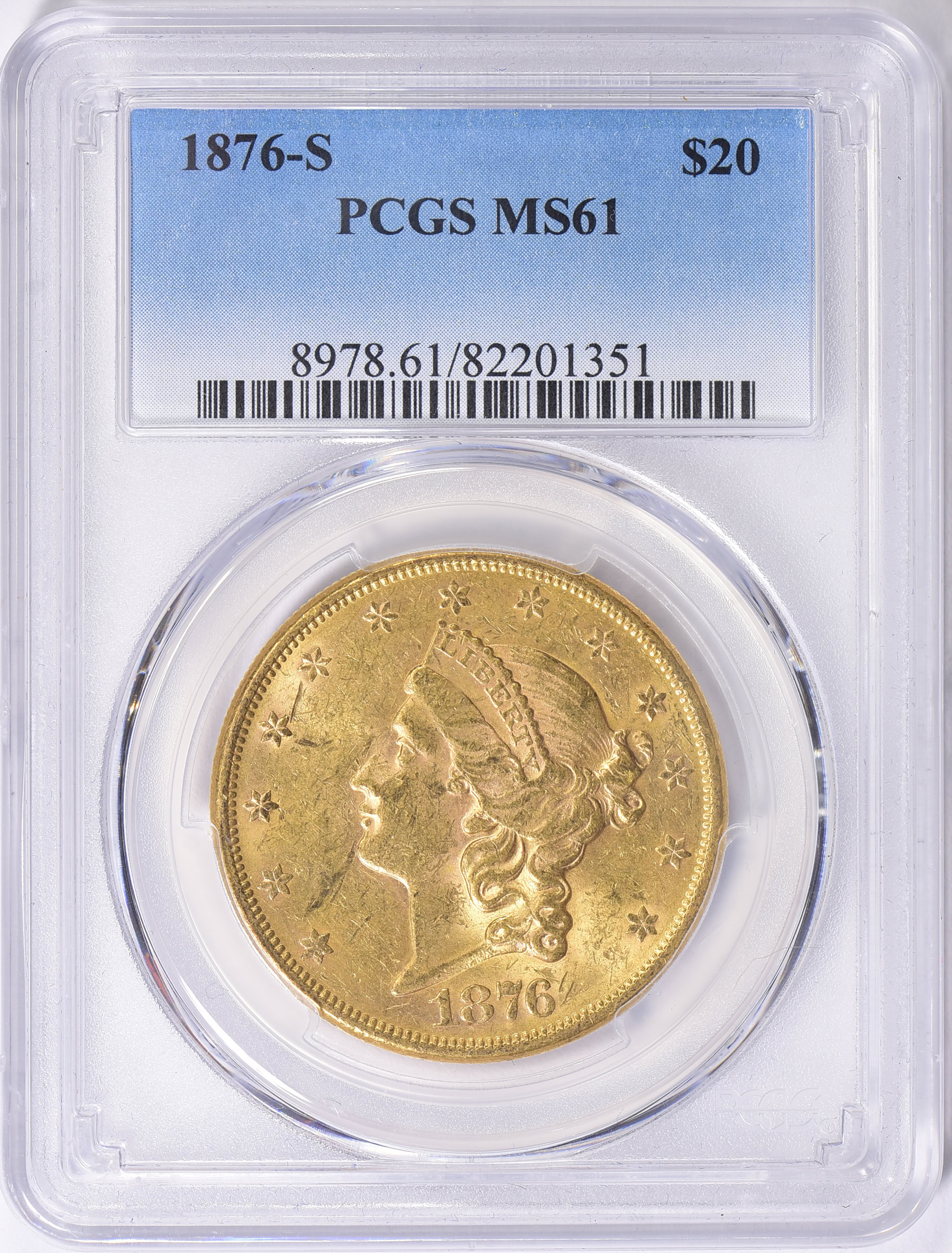 1876-S Liberty Gold Double Eagle PCGS MS-61 (Item 1747303) | GreatCollections Coin Auctions