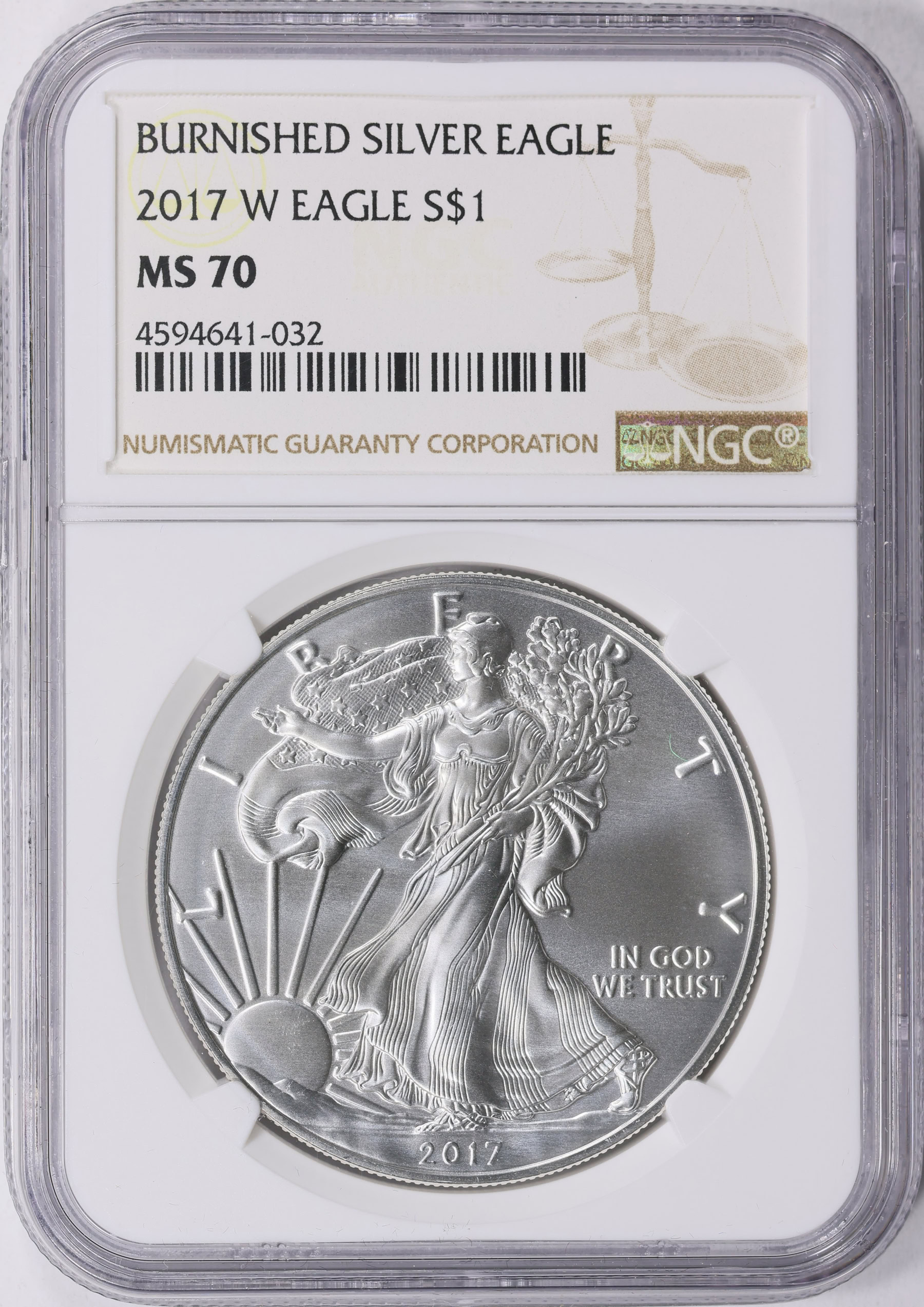 2017-W $1 Silver Eagle Burnished NGC MS-70 (Item 1747329) | GreatCollections Coin Auctions