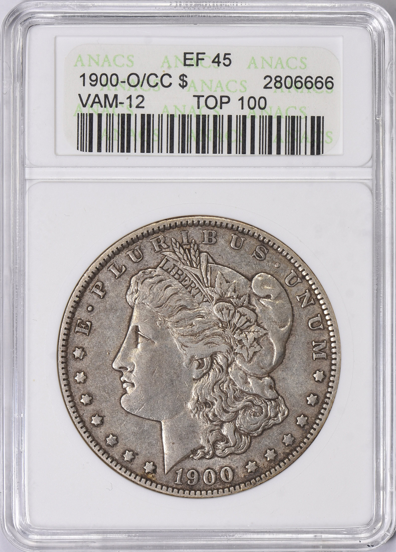 1900-O/CC Morgan Silver Dollar VAM-12 Top 100 ANACS XF-45 OH (Item 1747422) | GreatCollections ...