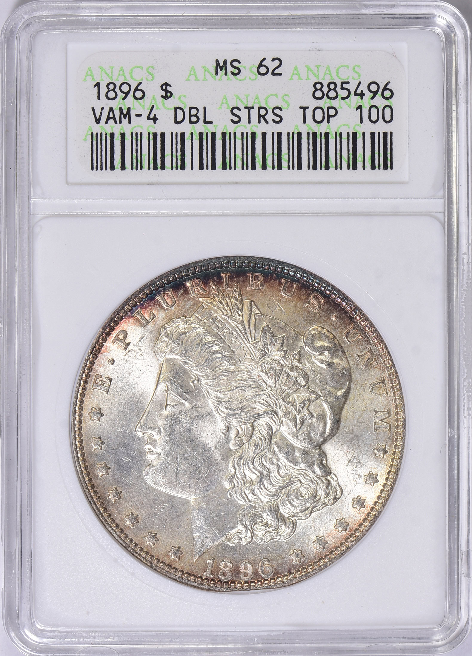 1896 Morgan Silver Dollar Doubled Stars VAM-4 Top 100 ANACS MS-62 OH (Toned) (Item 1747430 ...