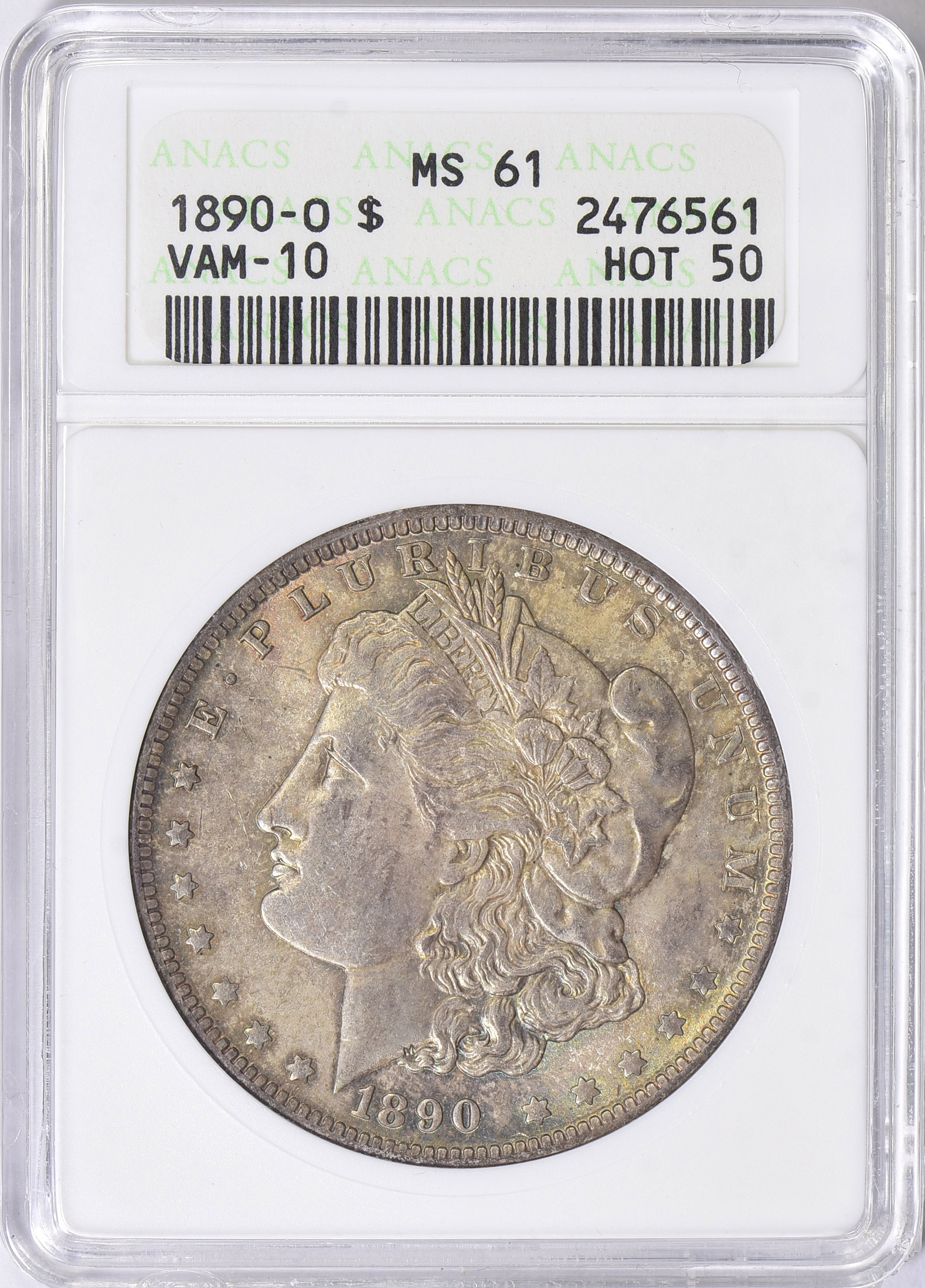 1890-O Morgan Silver Dollar VAM-10 Hot 50 ANACS MS-61 OH (Item 1747445) | GreatCollections Coin ...