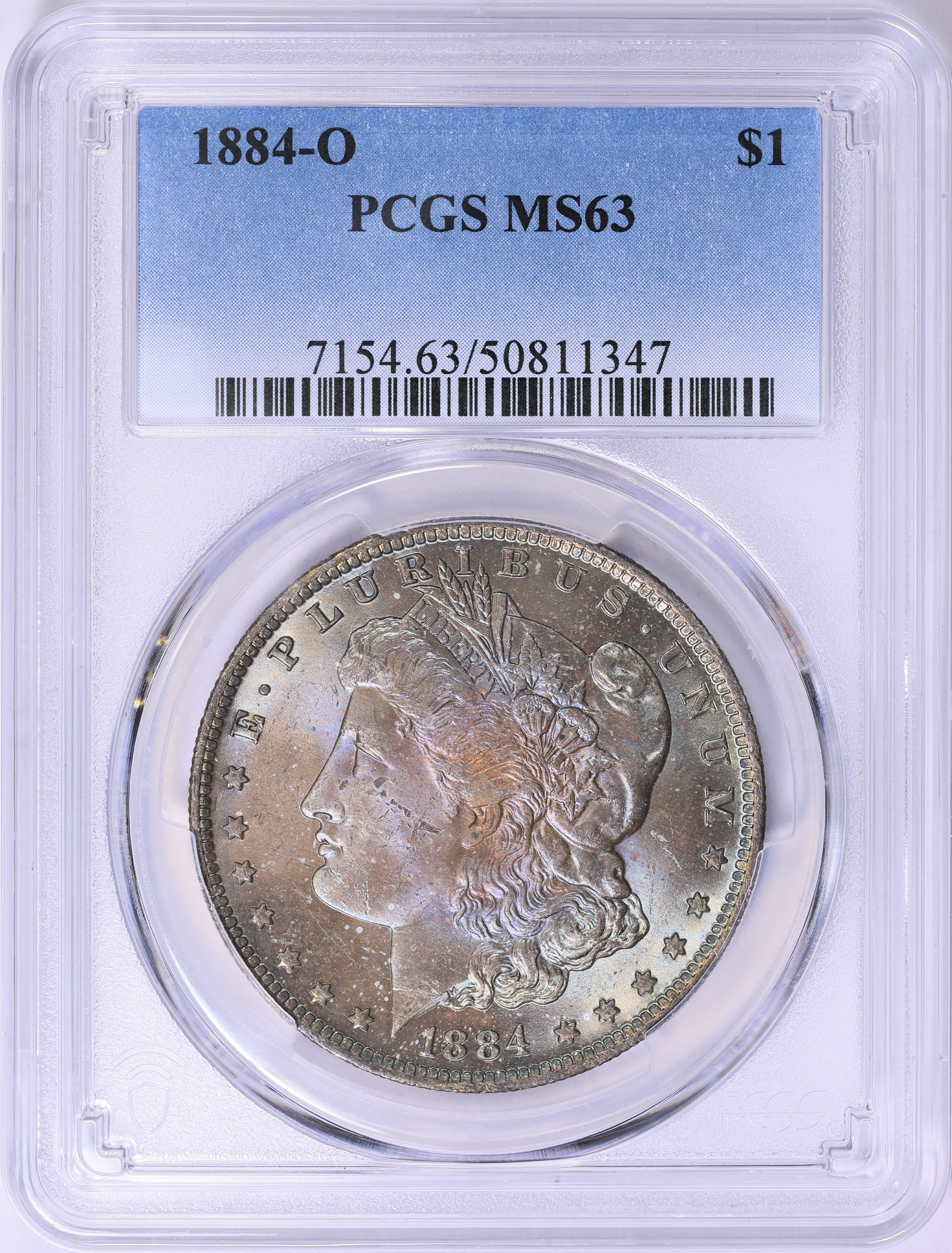 1884-O Morgan Silver Dollar PCGS MS-63 (Toned) (Item 1747584) | GreatCollections Coin Auctions